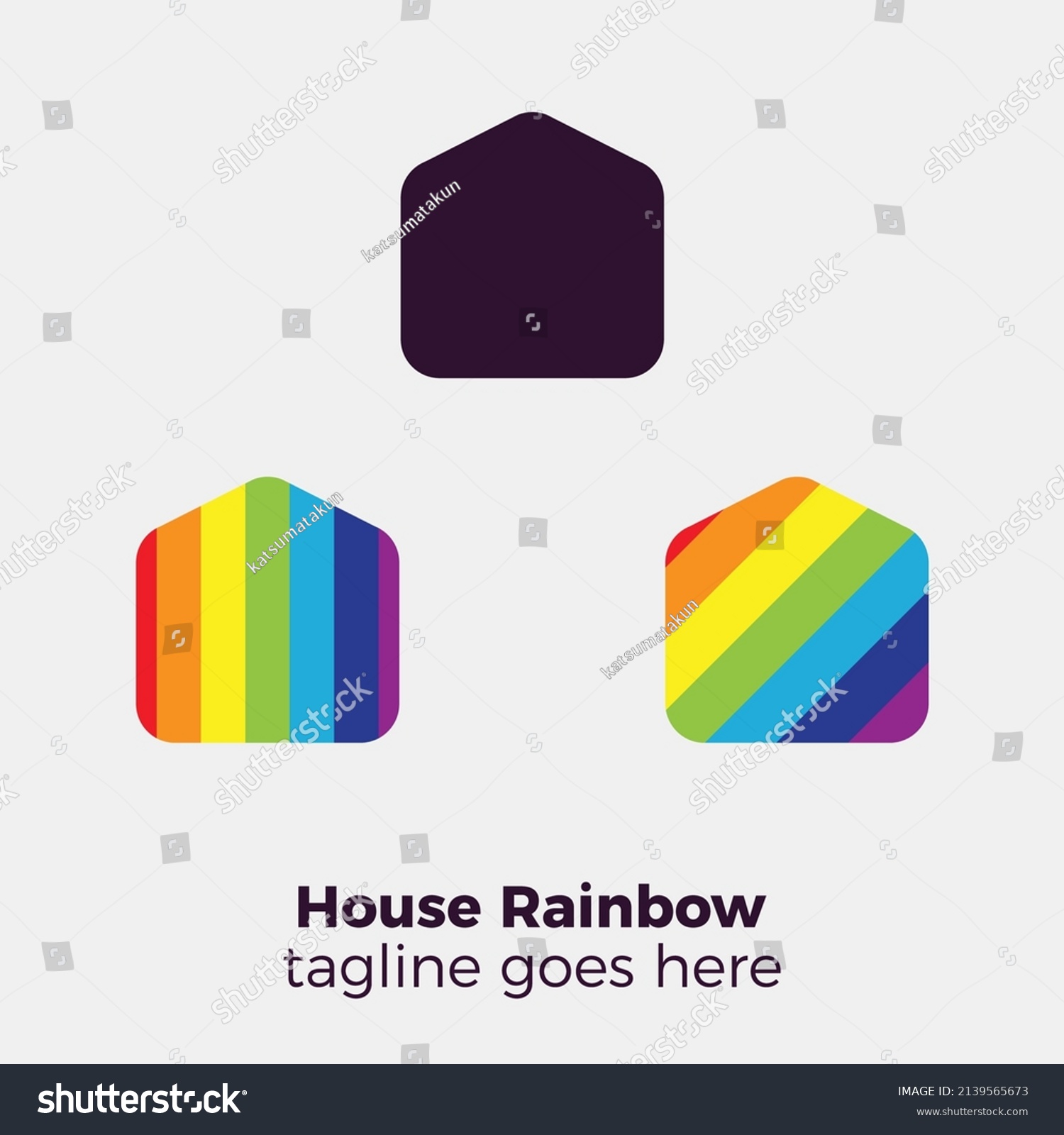 House Rainbow Logo Vector Illustration Stock Vector (Royalty Free ...