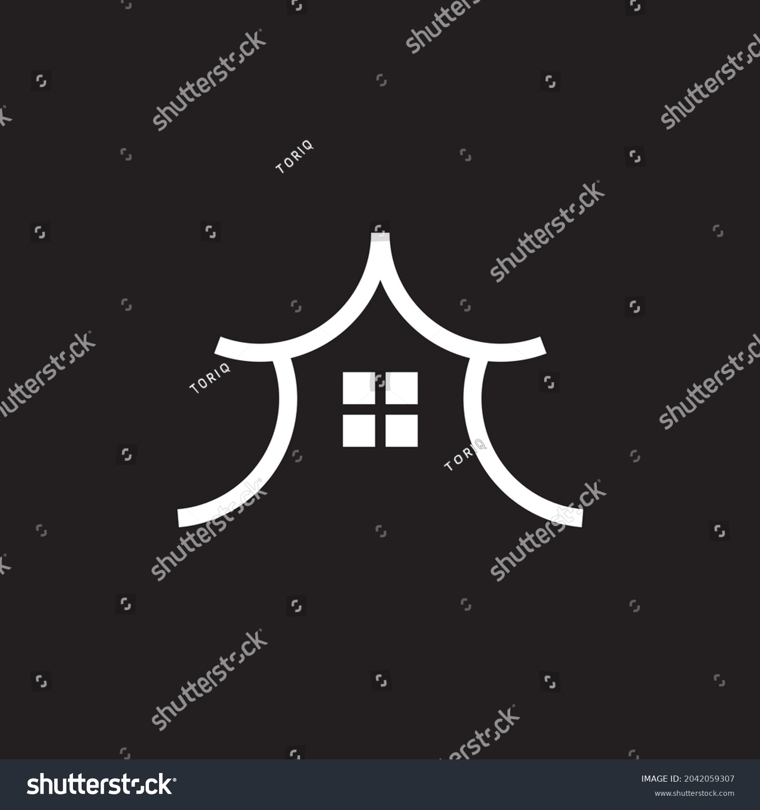 House Shape Line Logo Design Stock Vector (Royalty Free) 2042059307