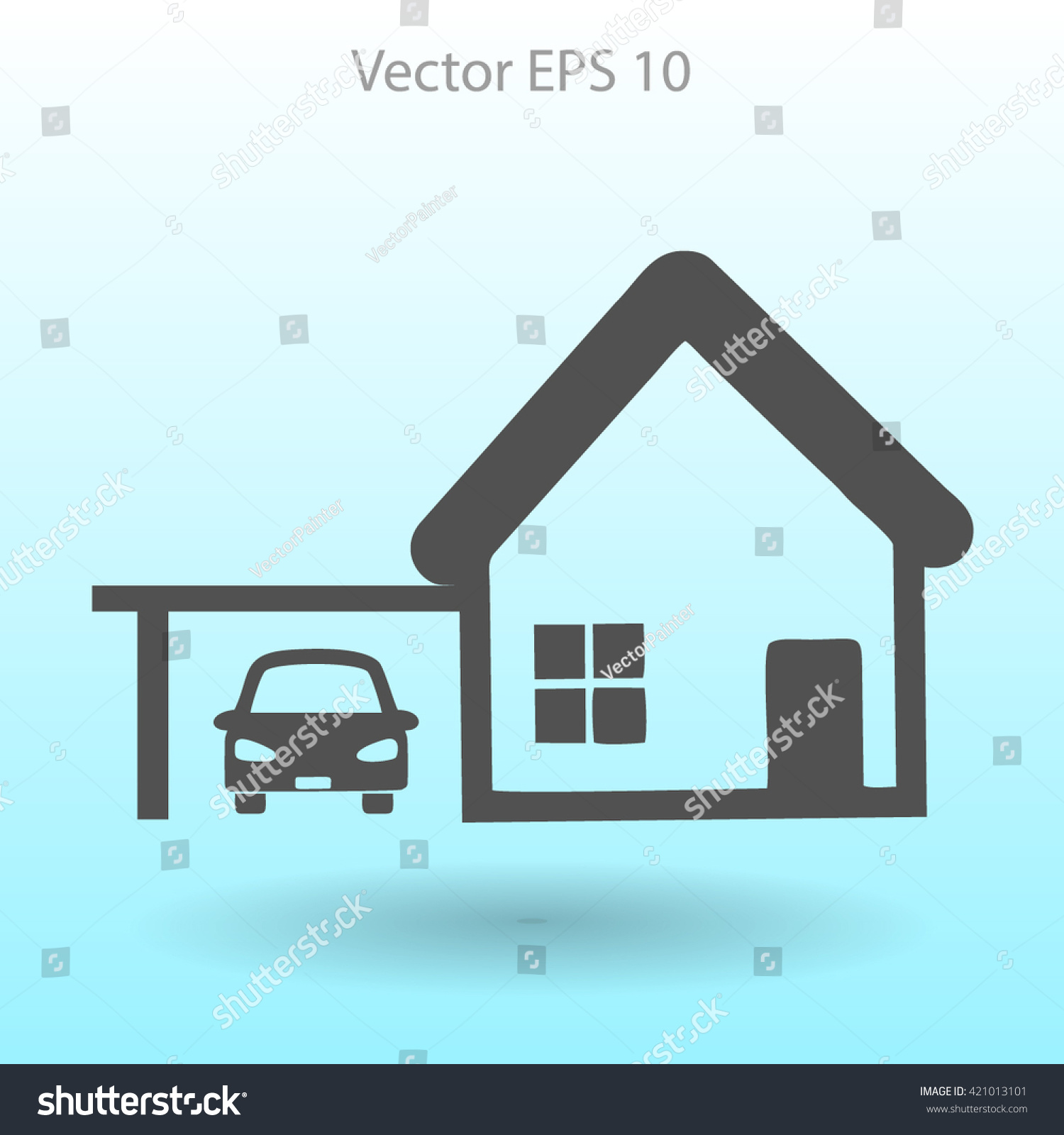 House Garage Vector Illustration Stock Vector (Royalty Free) 421013101 ...