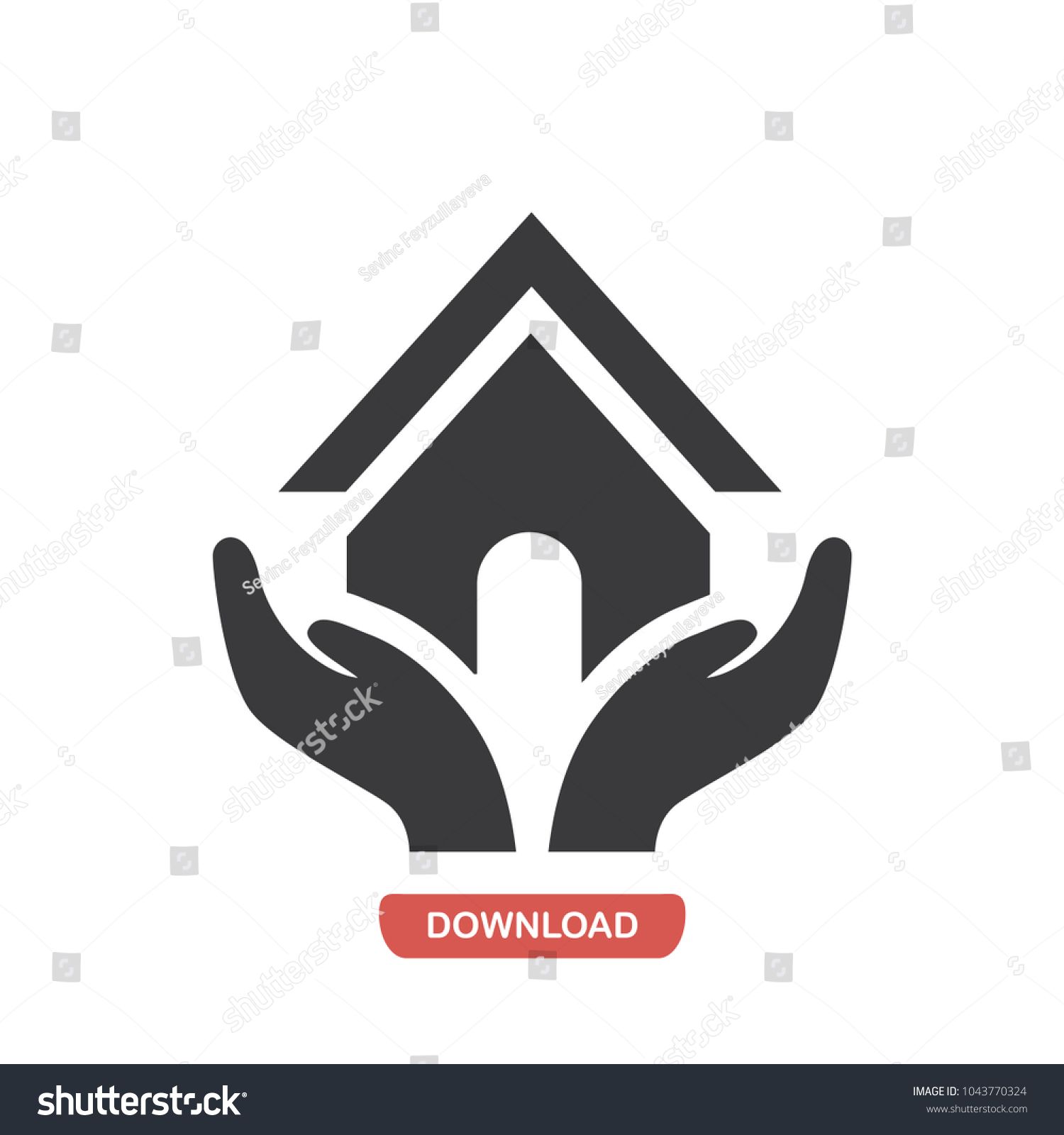 House Hands Vector Icon Stock Vector (Royalty Free) 1043770324 ...