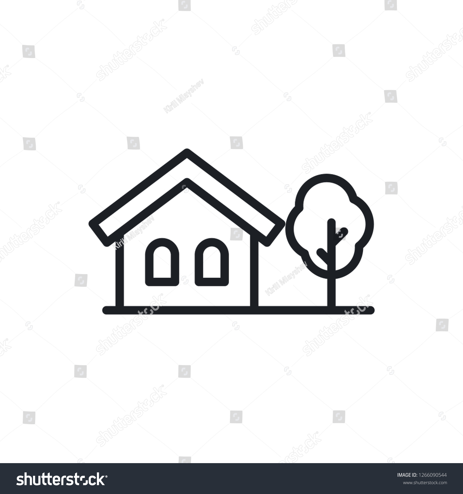 House Tree Vector Icon Stock Vector (Royalty Free) 1266090544 ...