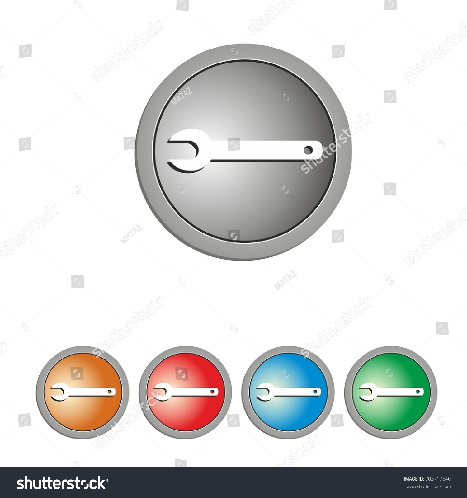 Household Tools 3d Wrench Web Button Stock Vector (Royalty Free ...