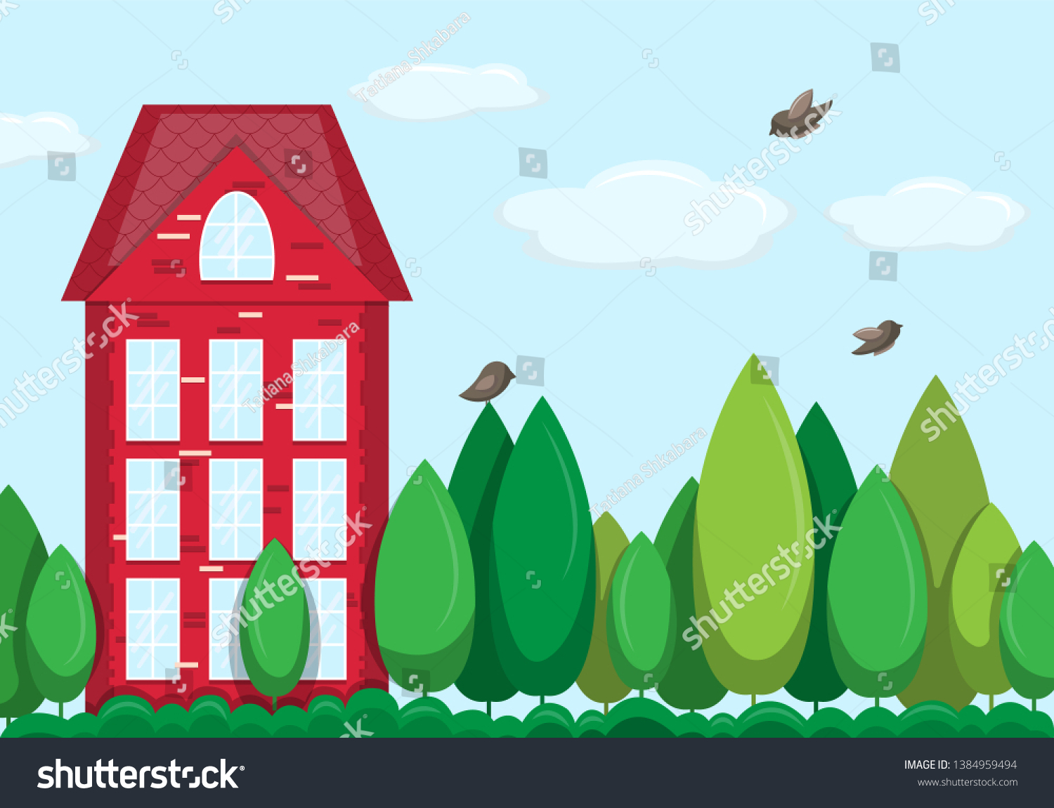 Houses Exterior Vector Illustration Front View: เวกเตอร์สต็อก (ปลอดค่า ... Houses Exterior Vector Illustration Front View: เวกเตอร์สต็อก (ปลอดค่า ...
