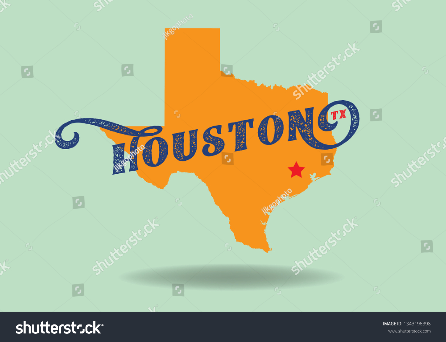 Houston Texas Map Logo Design Concept: เวกเตอร์สต็อก (ปลอดค่าลิขสิทธิ์ ...