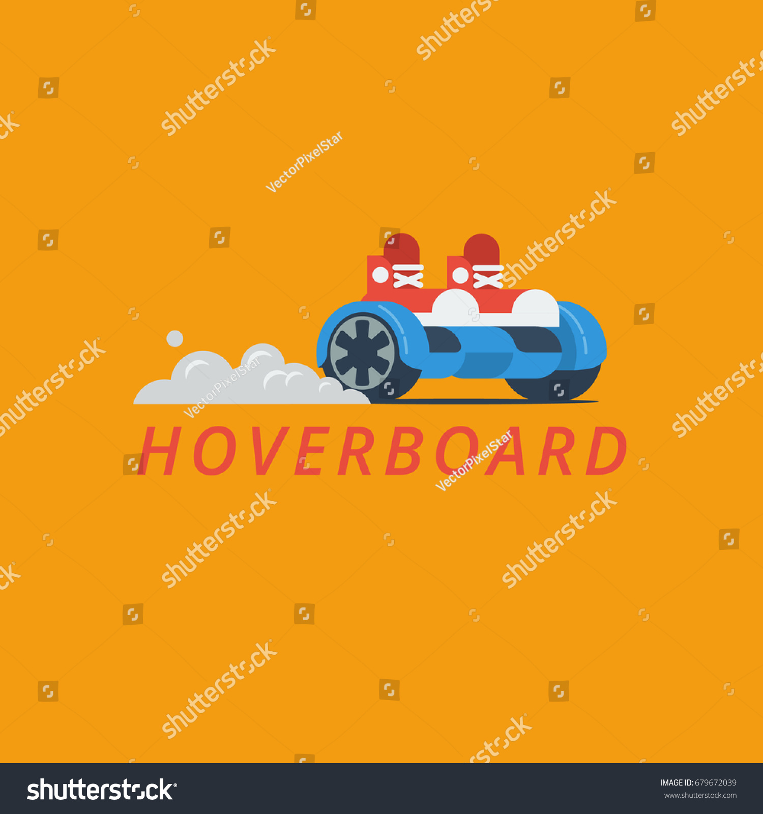 Hoverboard Icon Cartoon Flat Vector Illustration Stock Vector (Royalty ...