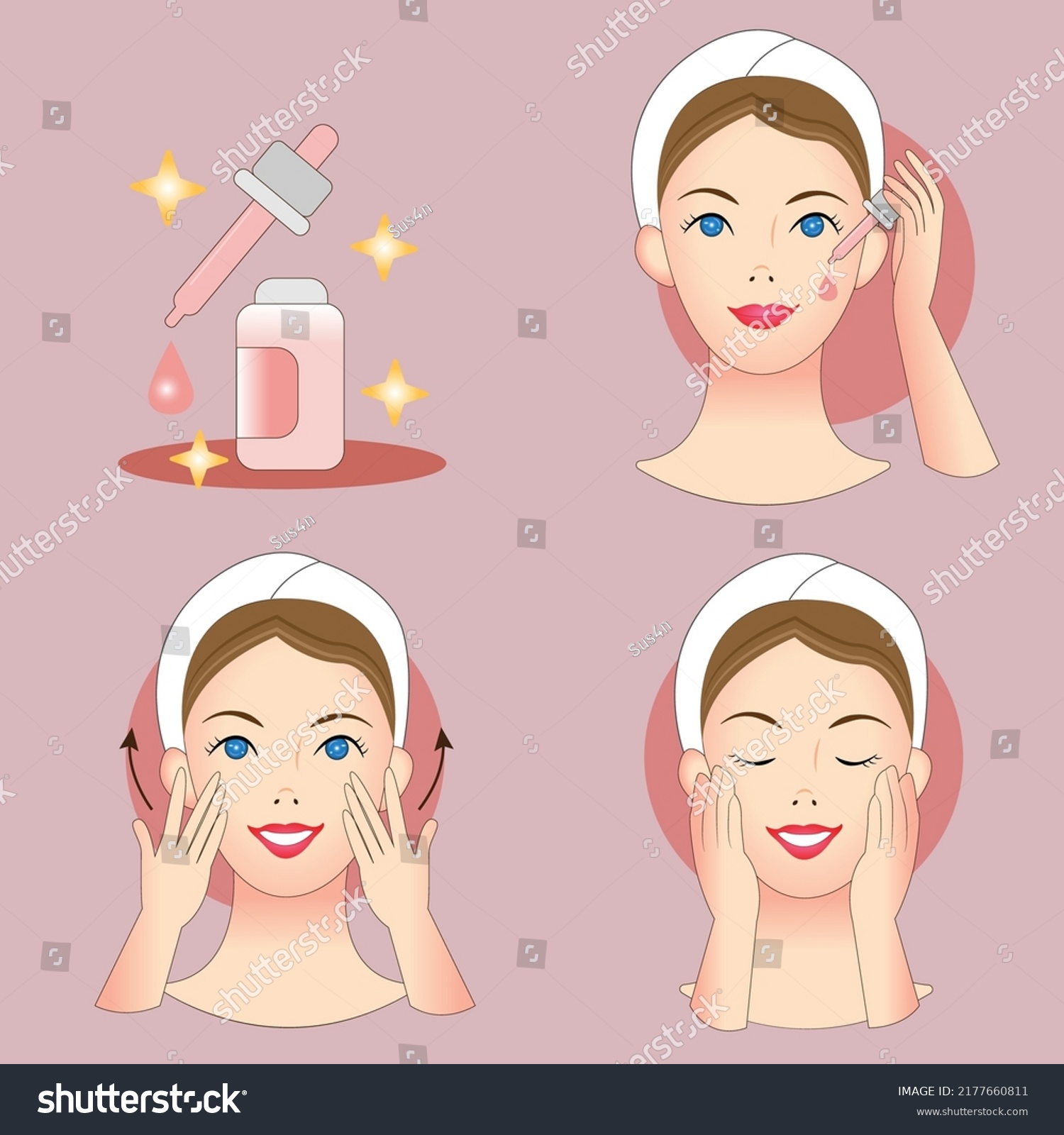 How Apply Serum Stock Vector (Royalty Free) 2177660811 | Shutterstock