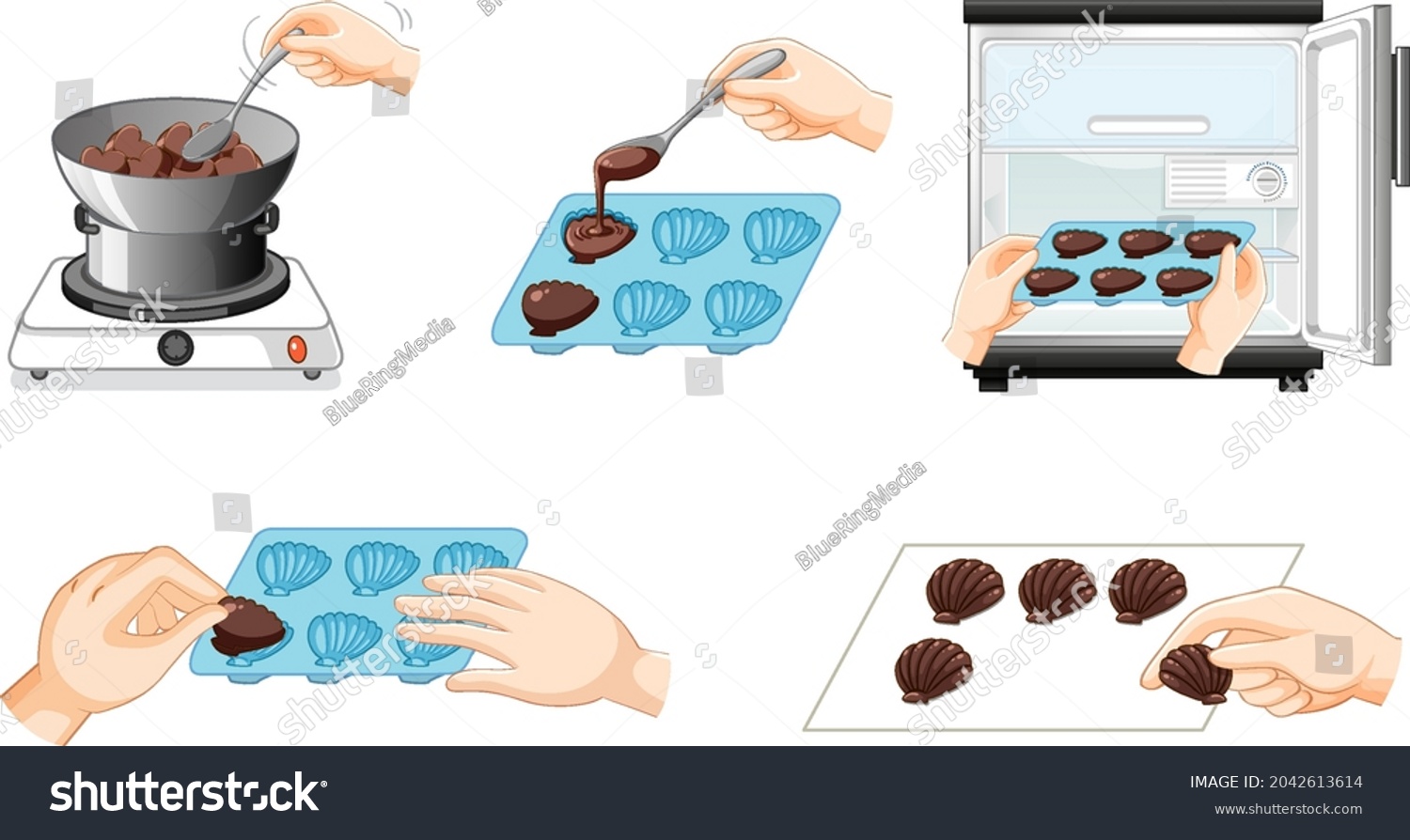 How Make Chocolate Steps Illustration Stock Vector (Royalty Free ...