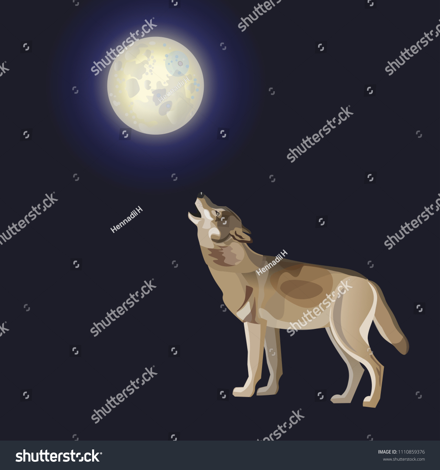 Howling Gray Timber Wolf Vector Illustration Stock Vector (Royalty Free ...