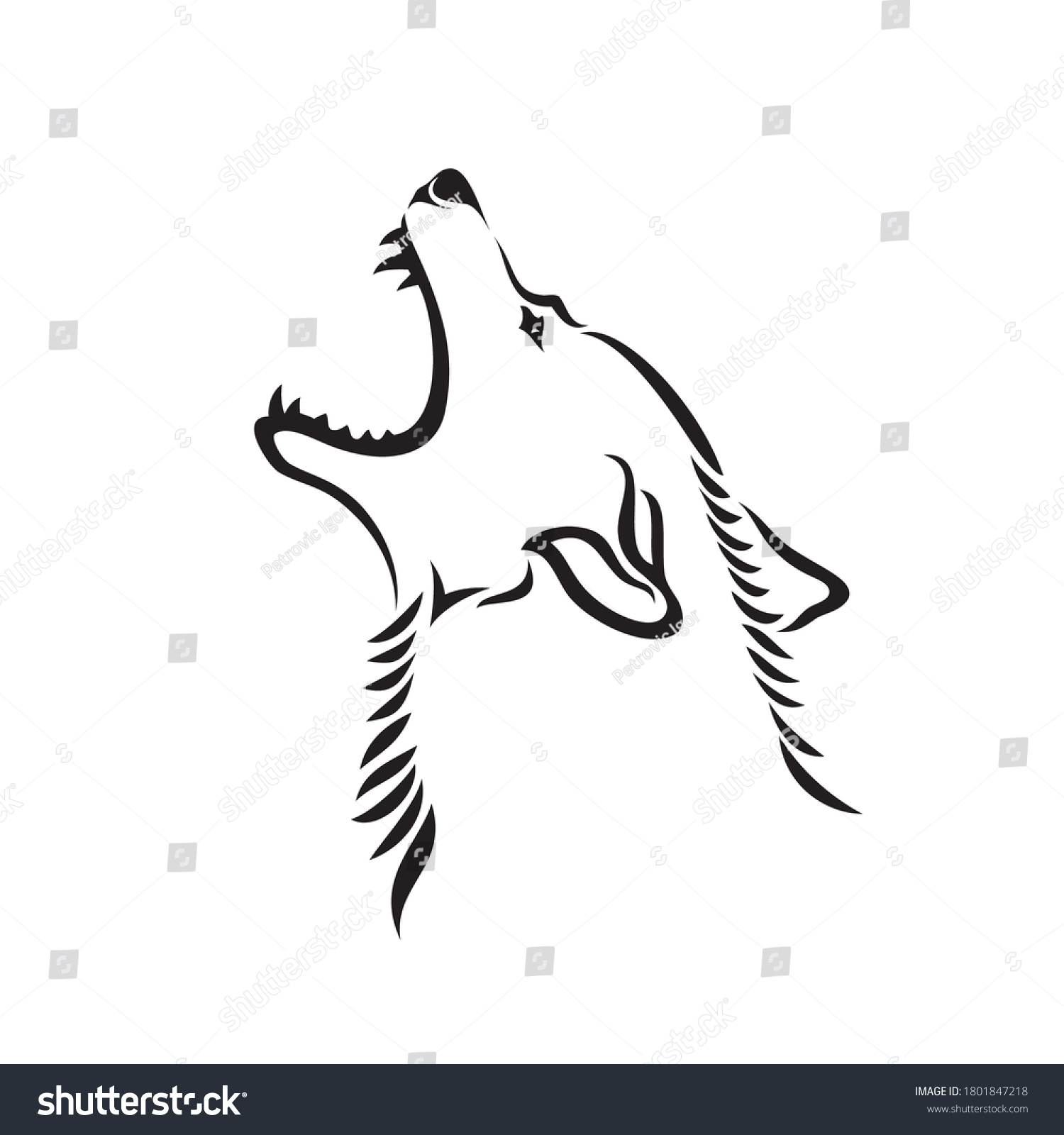 Howling Wolf Isolated Vector Illustration Stock Vector (Royalty Free ...