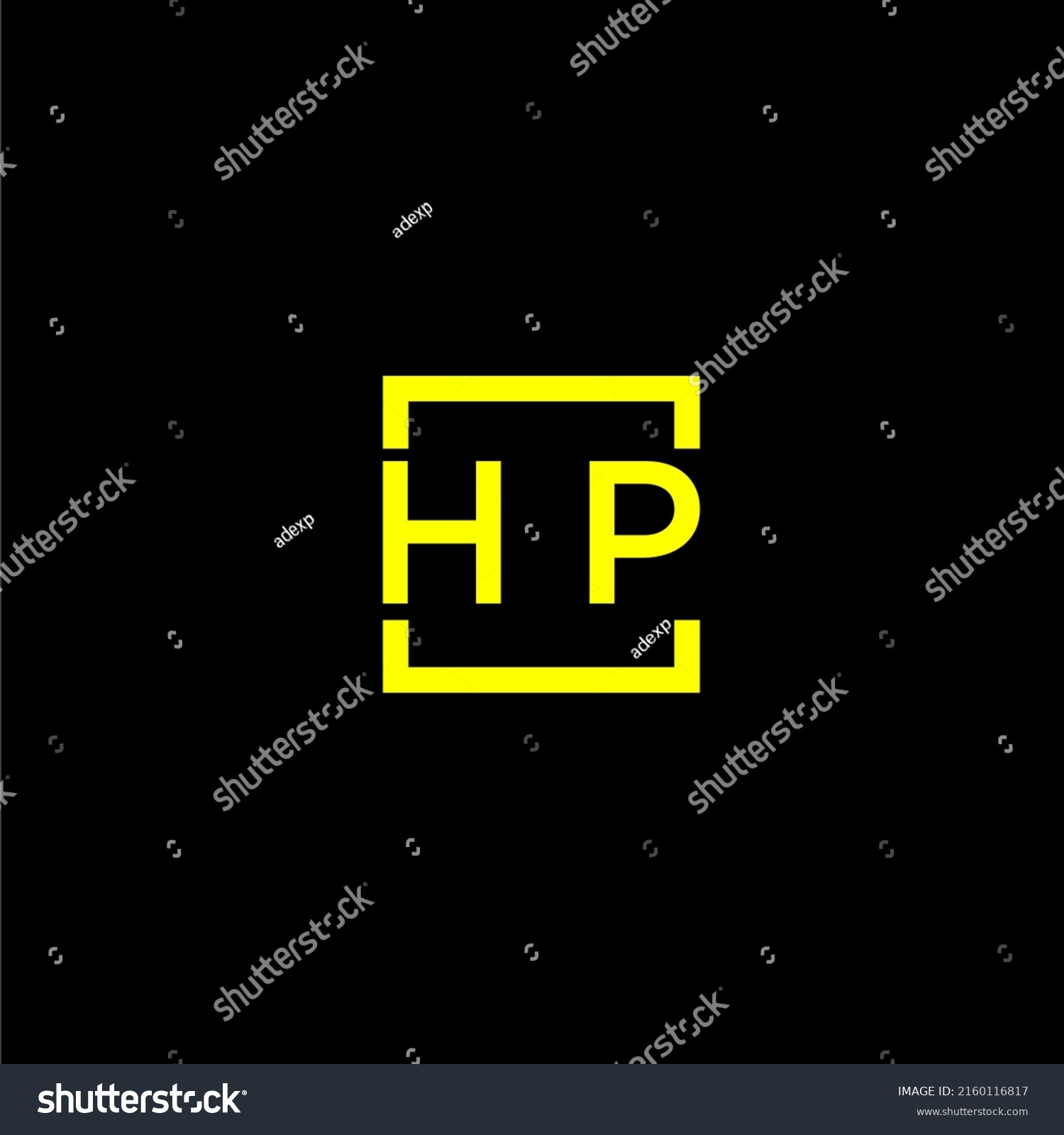 Hp Initial Monogram Logo Square Style Stock Vector (Royalty Free ...