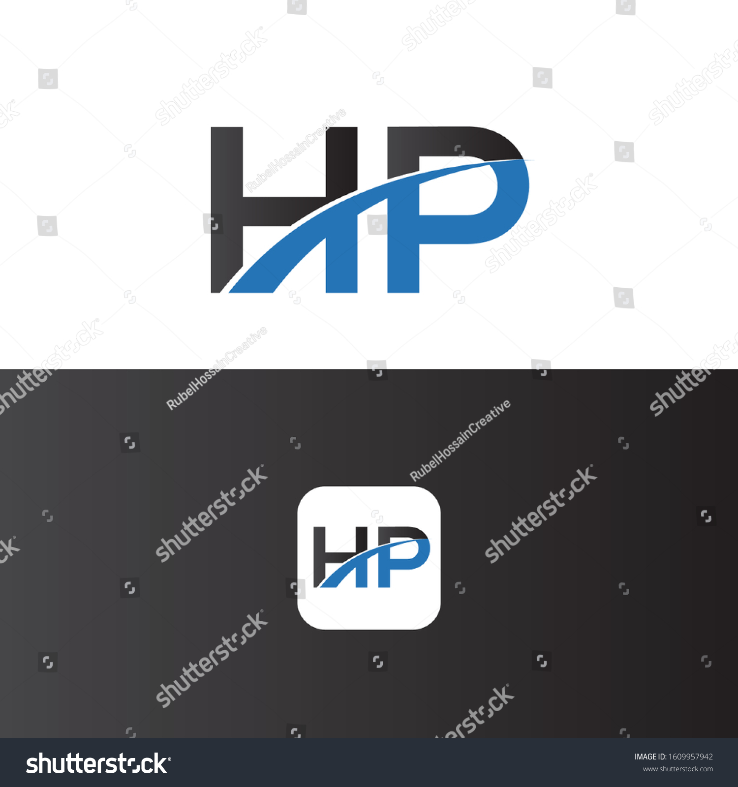 Hp Logo Letter Design Template Element Stock Vector (Royalty Free ...