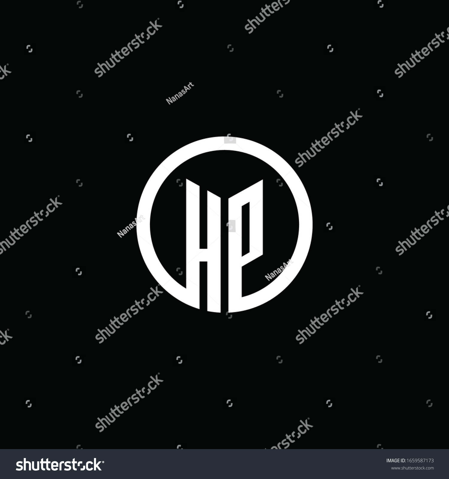 Hp Monogram Logo Isolated Rotating Circle Stock Vector (Royalty Free ...