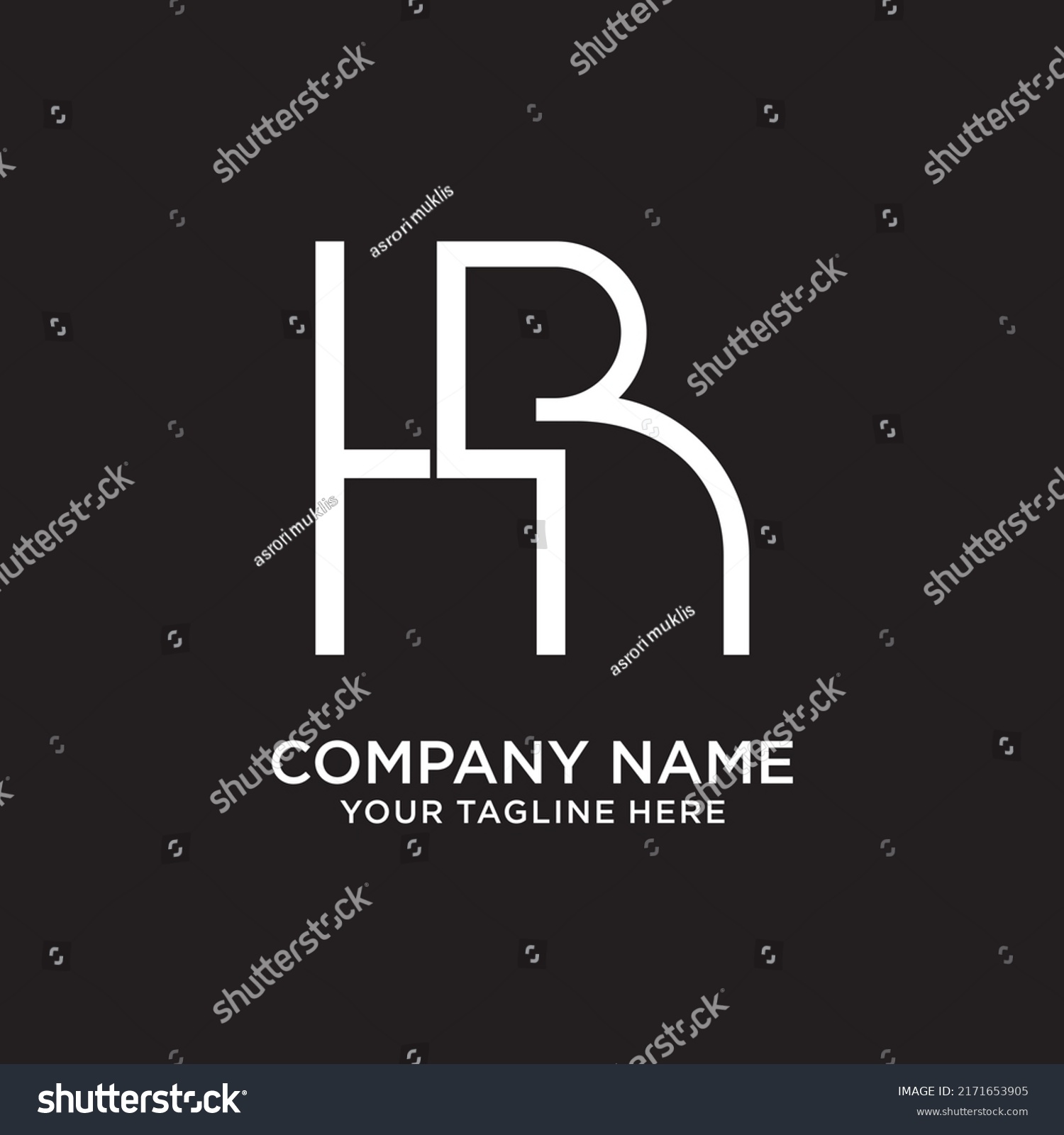 Hr Abstract Vector Logo Monogram Template Stock Vector (Royalty Free ...