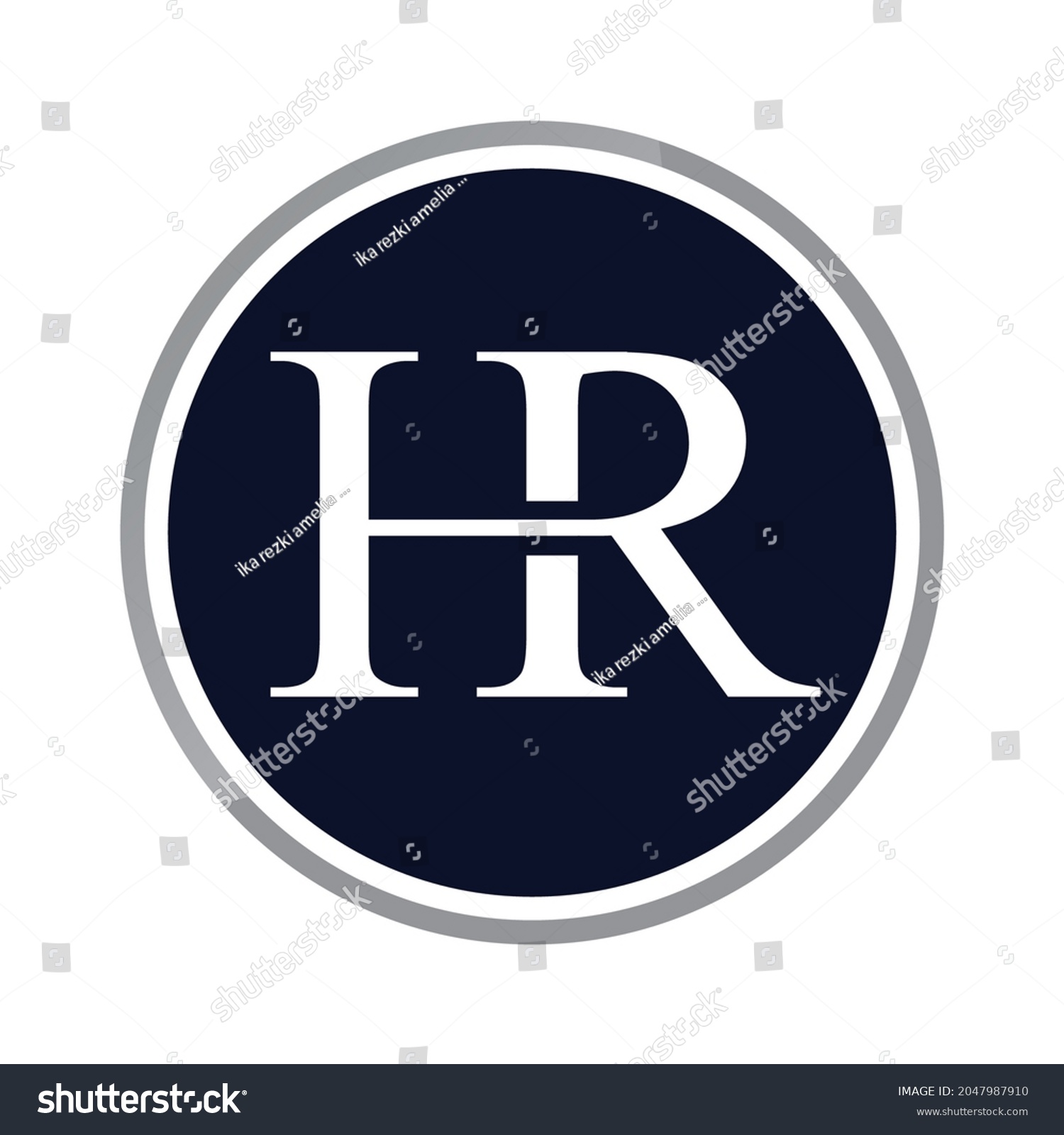 Hr Circle Letter Typography Logo Design Stock Vector (Royalty Free ...