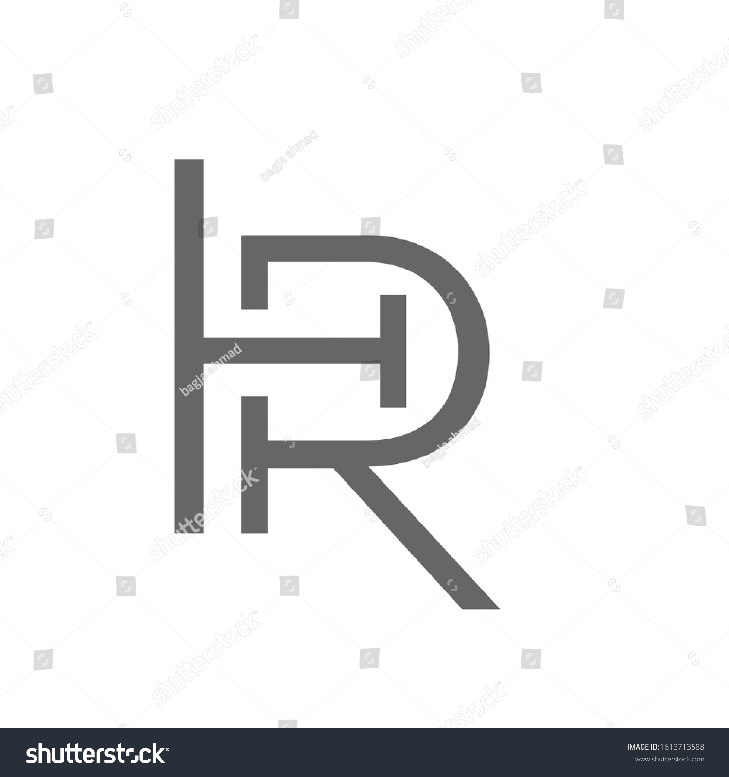Hr Logo Design Simple Modern Template: vector de stock (libre de ...
