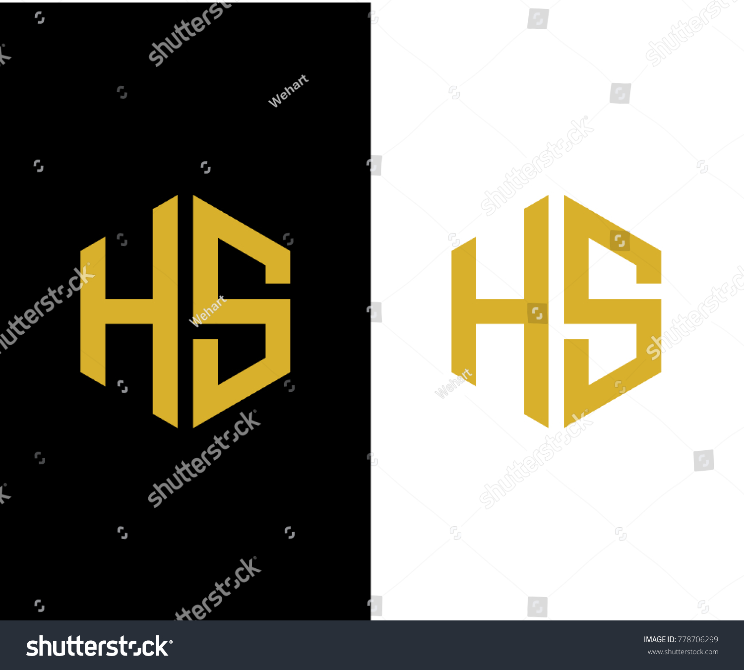 Hs Initial Hexagon Icon Letter Logo Stock Vector (Royalty Free) 778706299