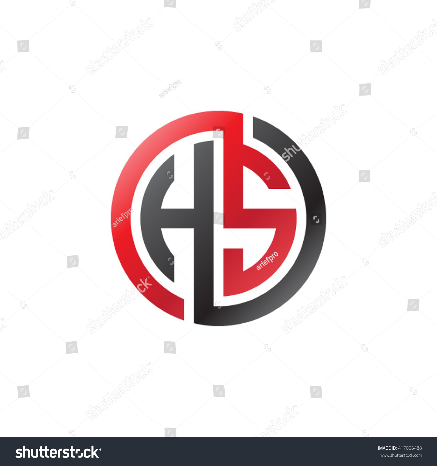 Hs Initial Letters Looping Linked Circle Stock Vector (Royalty Free ...