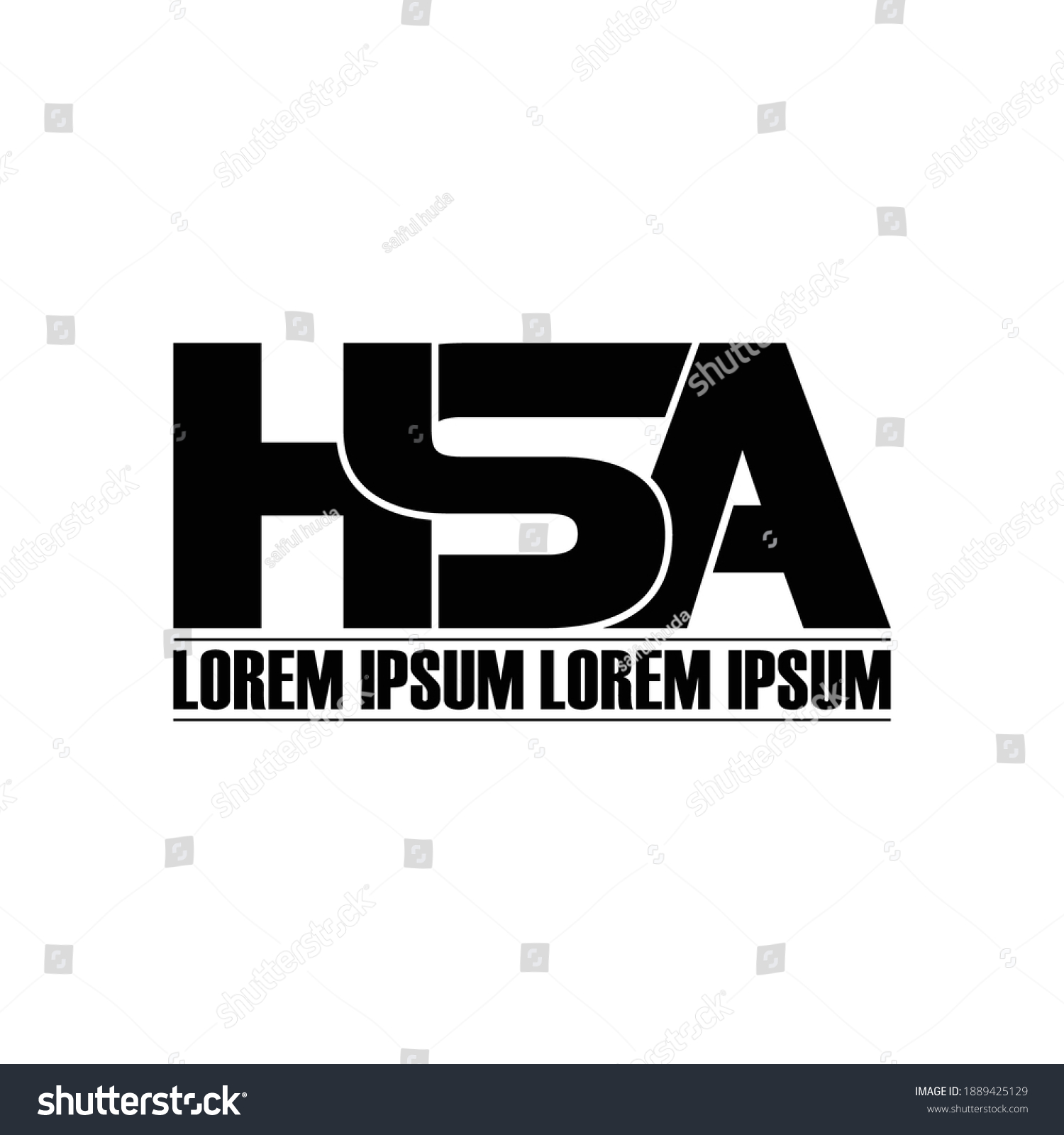 Hsa Letter Monogram Logo Design Vector Stock Vector (Royalty Free ...