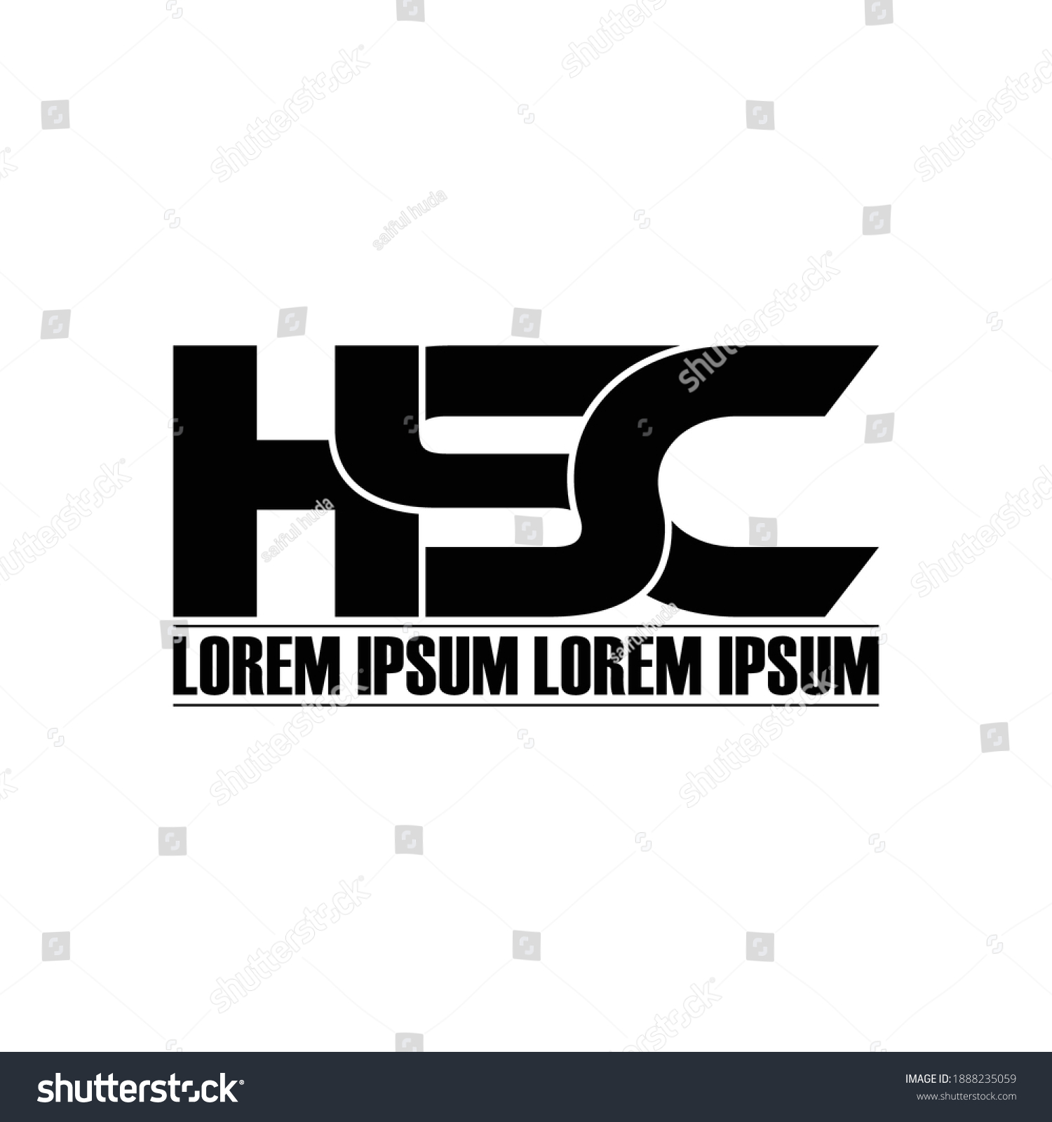 Hsc Letter Monogram Logo Design Vector: vetor stock (livre de direitos ...
