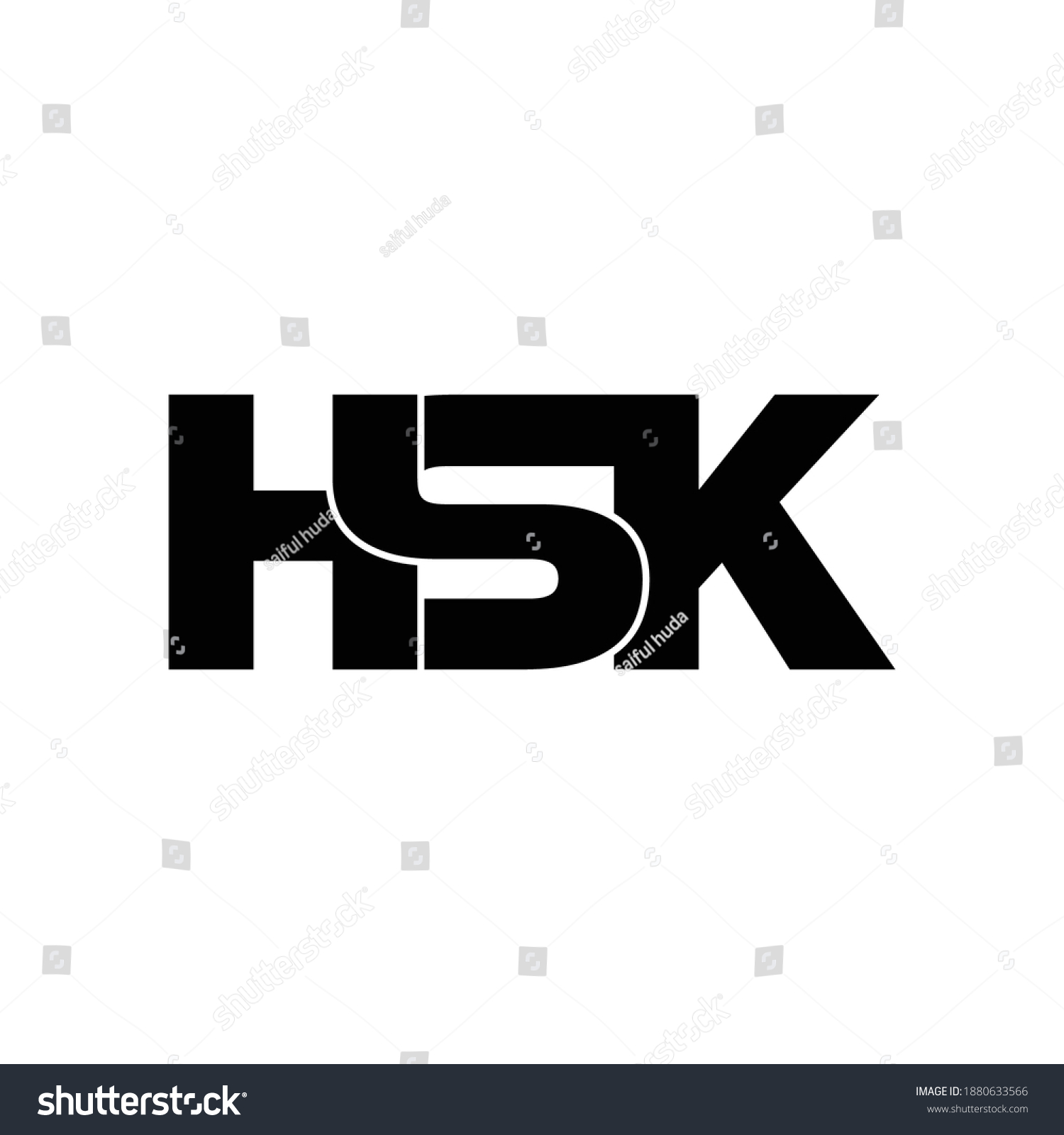Hsk Letter Monogram Logo Design Vector: เวกเตอร์สต็อก (ปลอดค่าลิขสิทธิ์ ...