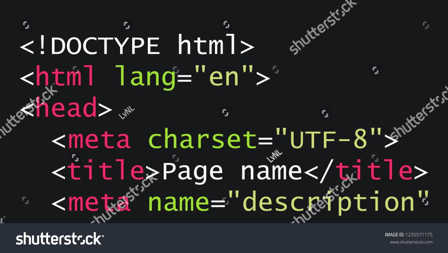 Html Code Closeup View Vector Illustration Stock Vector (Royalty Free ...