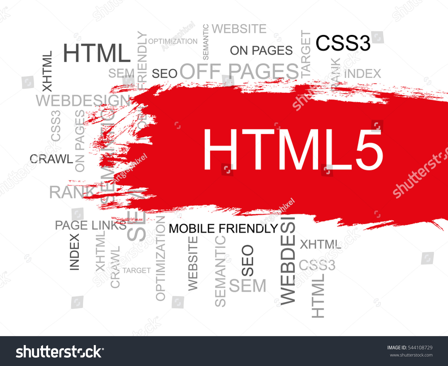 Html5 Word Cloud Design Internet Concept Stock Vector (Royalty Free ...