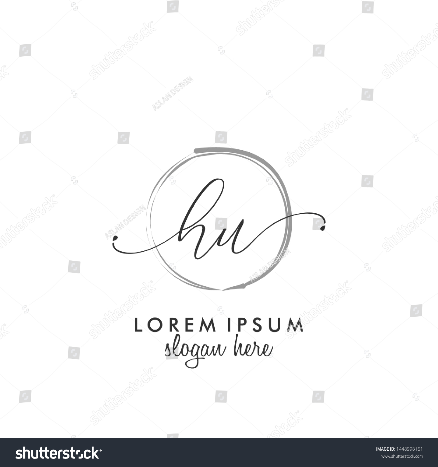 Hu Initial Beauty Monogram Logo Vector 库存矢量图（免版税）1448998151 | Shutterstock
