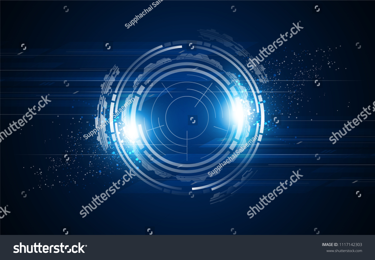 Hud Digital Cyber Concept Circular Template Stock Vector (Royalty Free ...