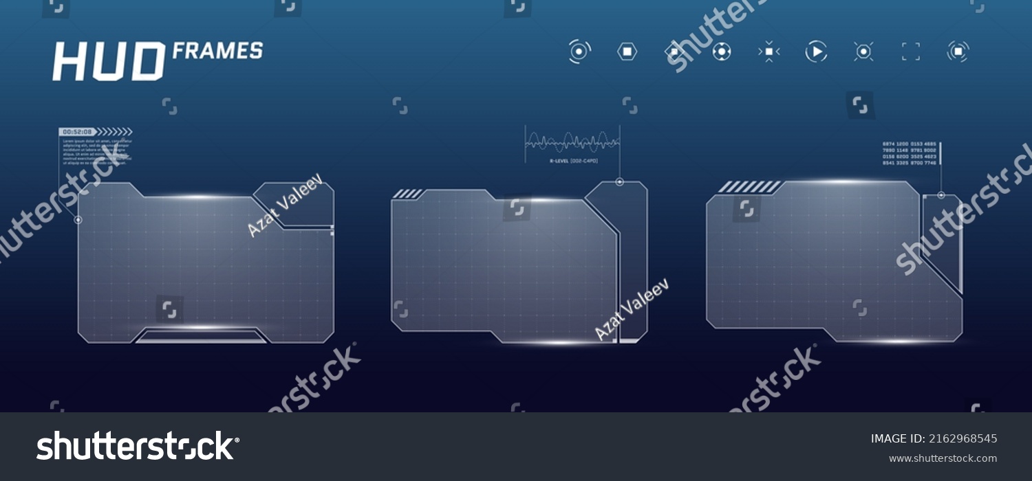Hud Digital Futuristic User Interface Horizontal Stock Vector (Royalty ... Hud Digital Futuristic User Interface Horizontal Stock Vector (Royalty ...