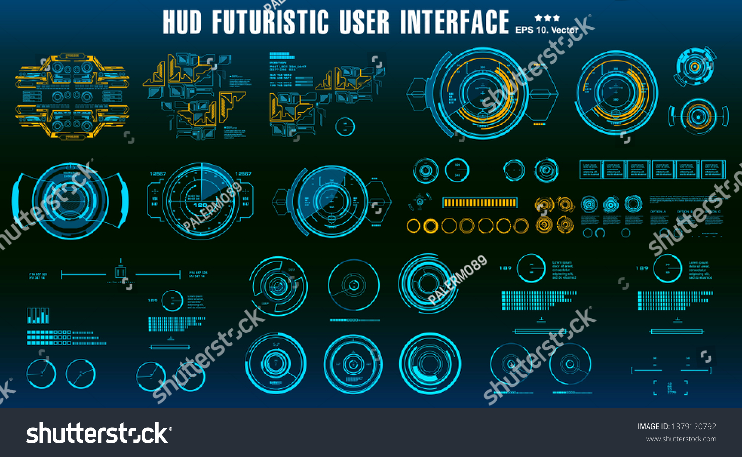 Hud Elements Mega Set Pack Dashboard Stock Vector (Royalty Free) 1379120792 | Shutterstock