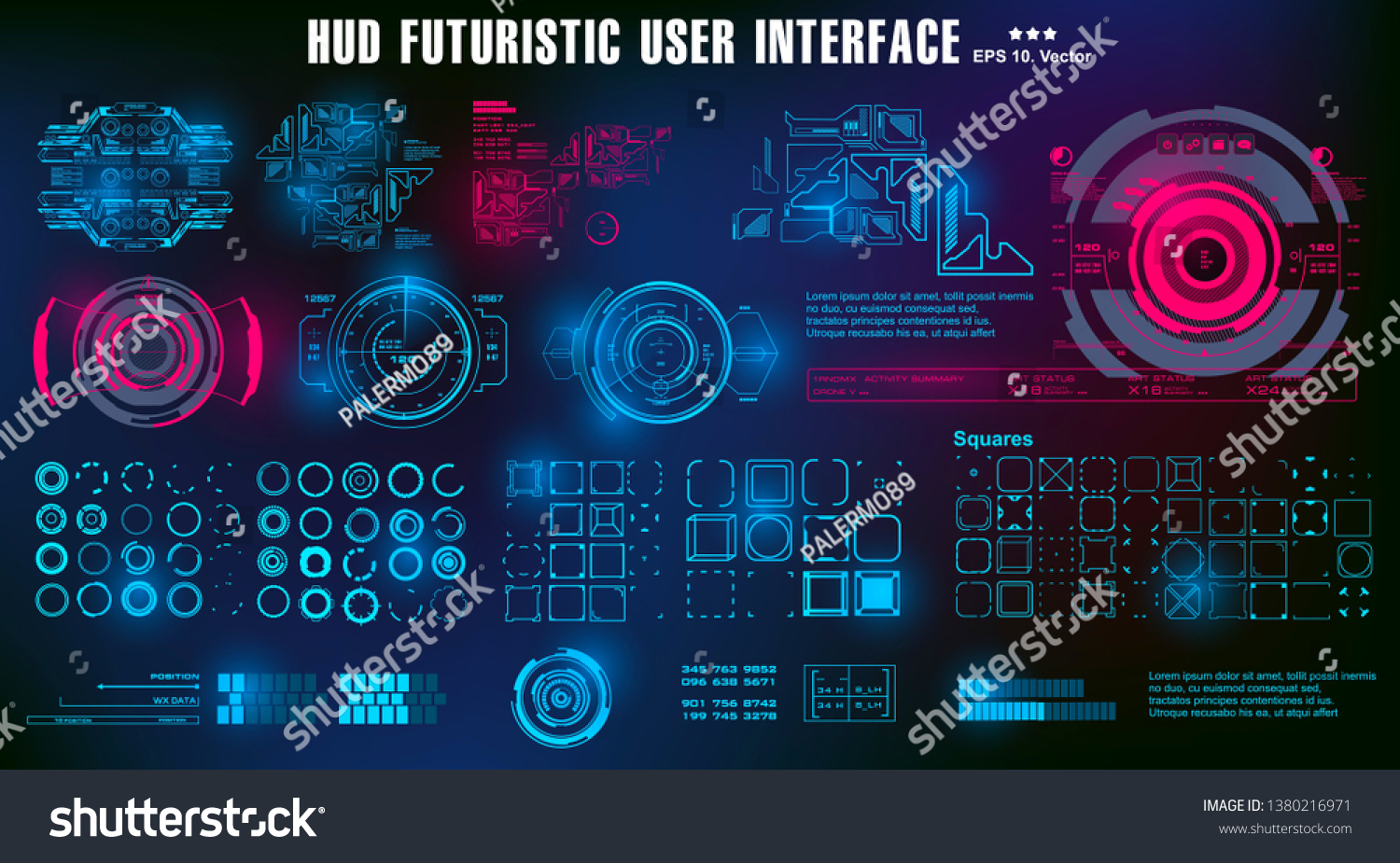 Hud Elements Mega Set Pack Dashboard Stock Vector (Royalty Free ...