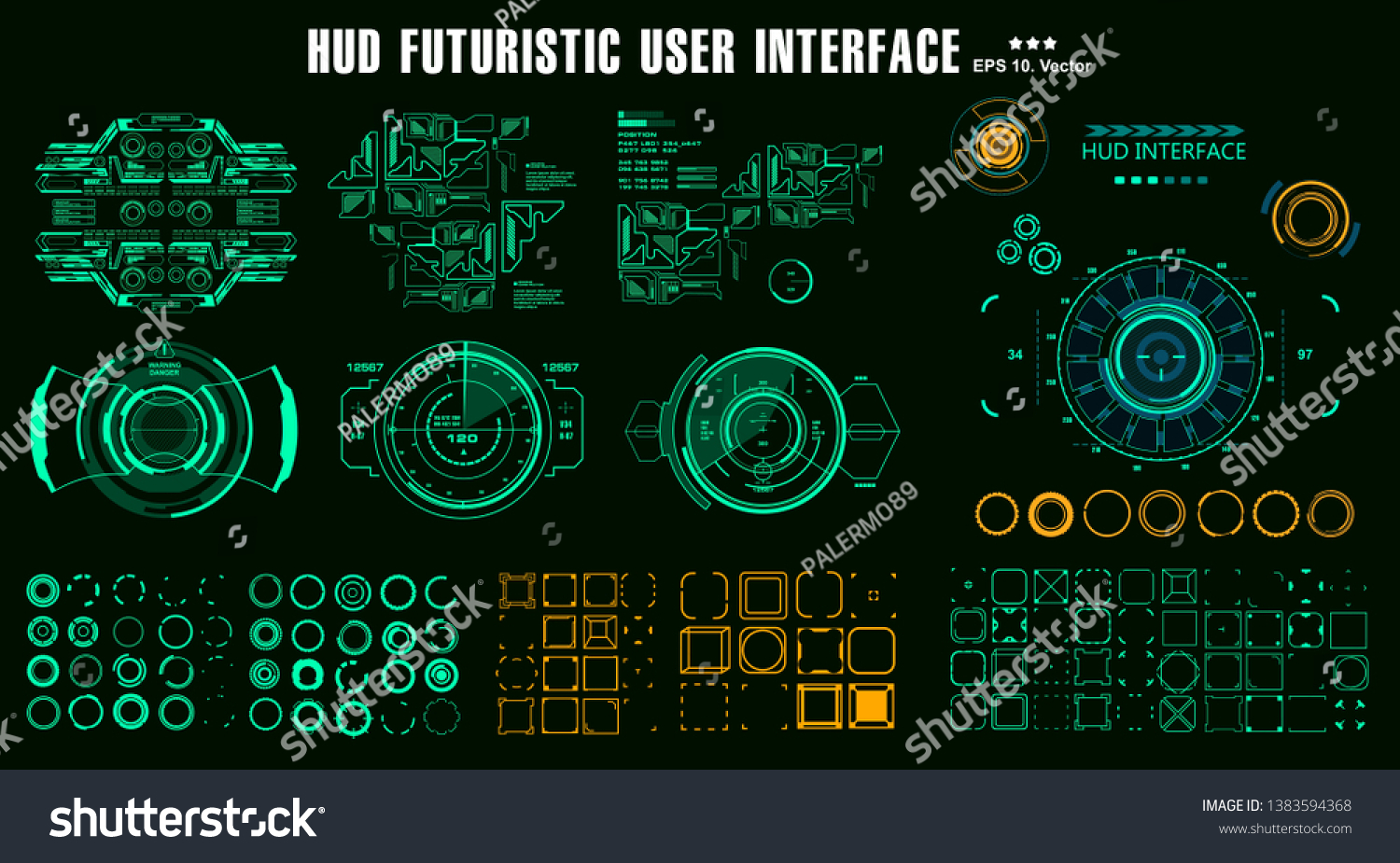 Hud Elements Mega Set Pack Dashboard Stock Vector (Royalty Free ...