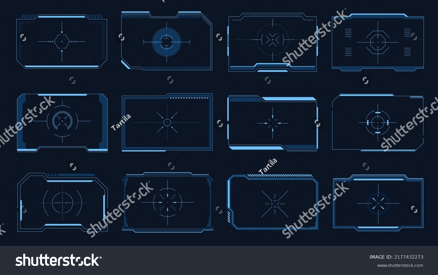 Hud Frame Scifi Game Screen Interface Stock Vector (Royalty Free ...
