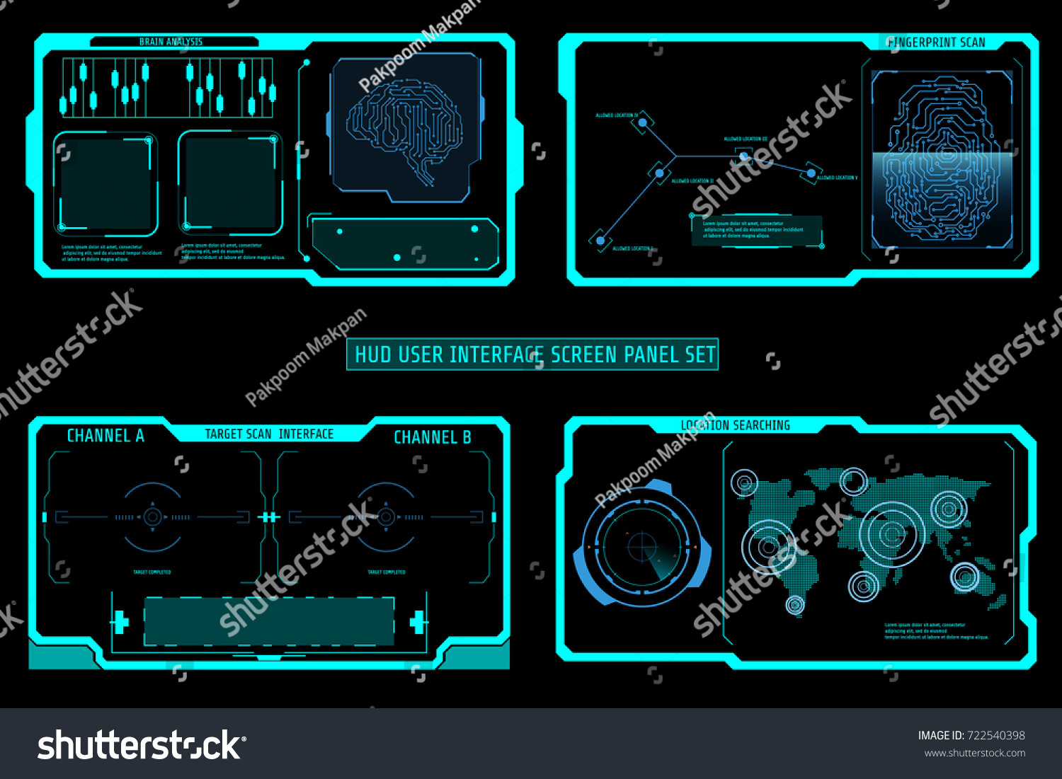 Hud Futuristic Elements Screen Interface Control Stock Vector (Royalty ...
