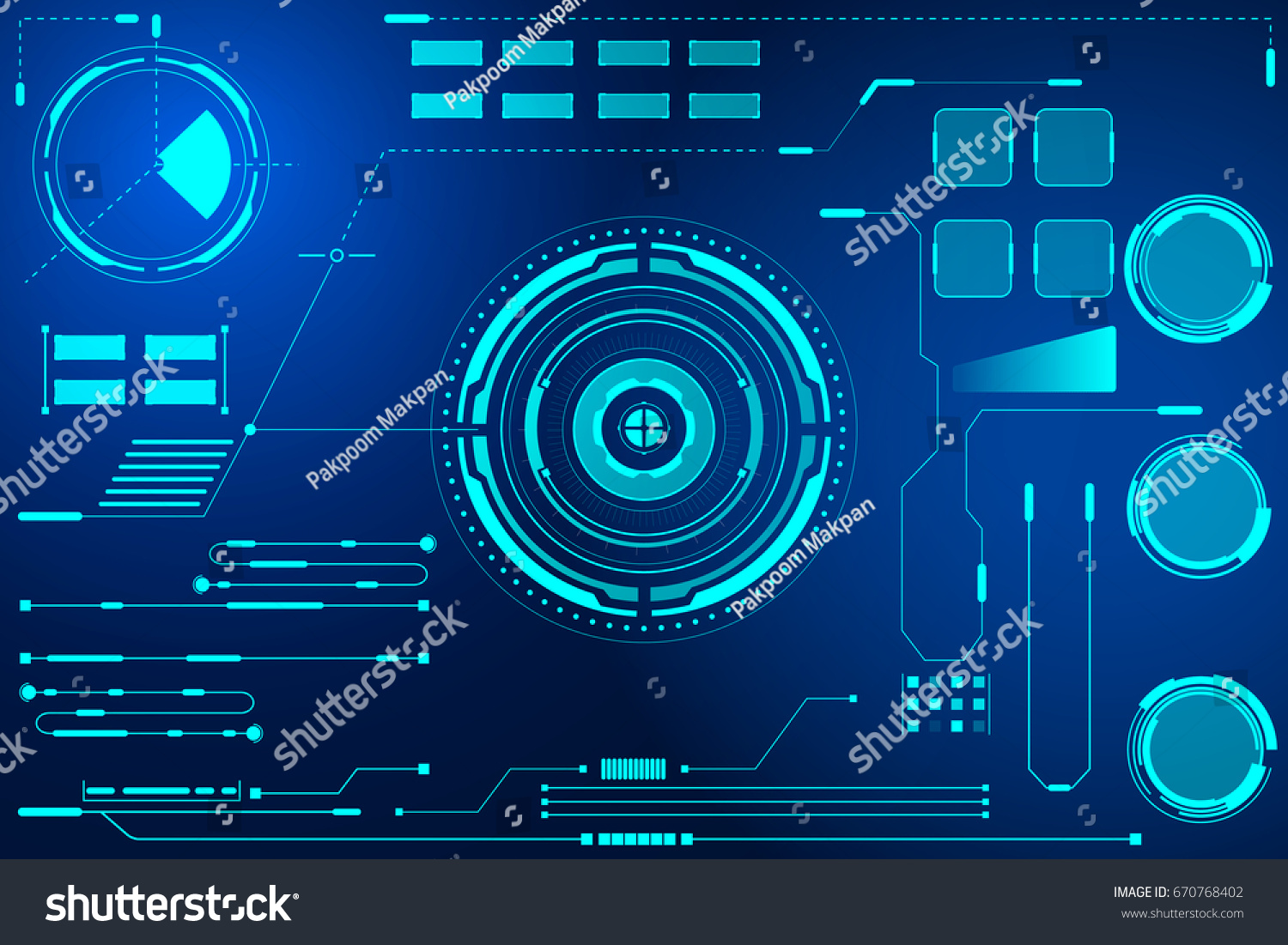 Hud Futuristic Visualization User Interface Vector: vector de stock ...