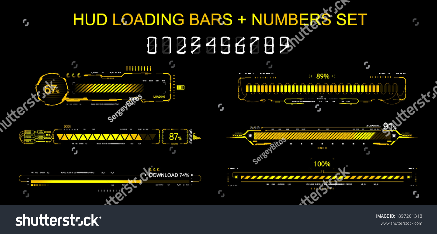 Hud Progress Loading Bars Collection Futuristic Stock Vector (Royalty ... Hud Progress Loading Bars Collection Futuristic Stock Vector (Royalty ...