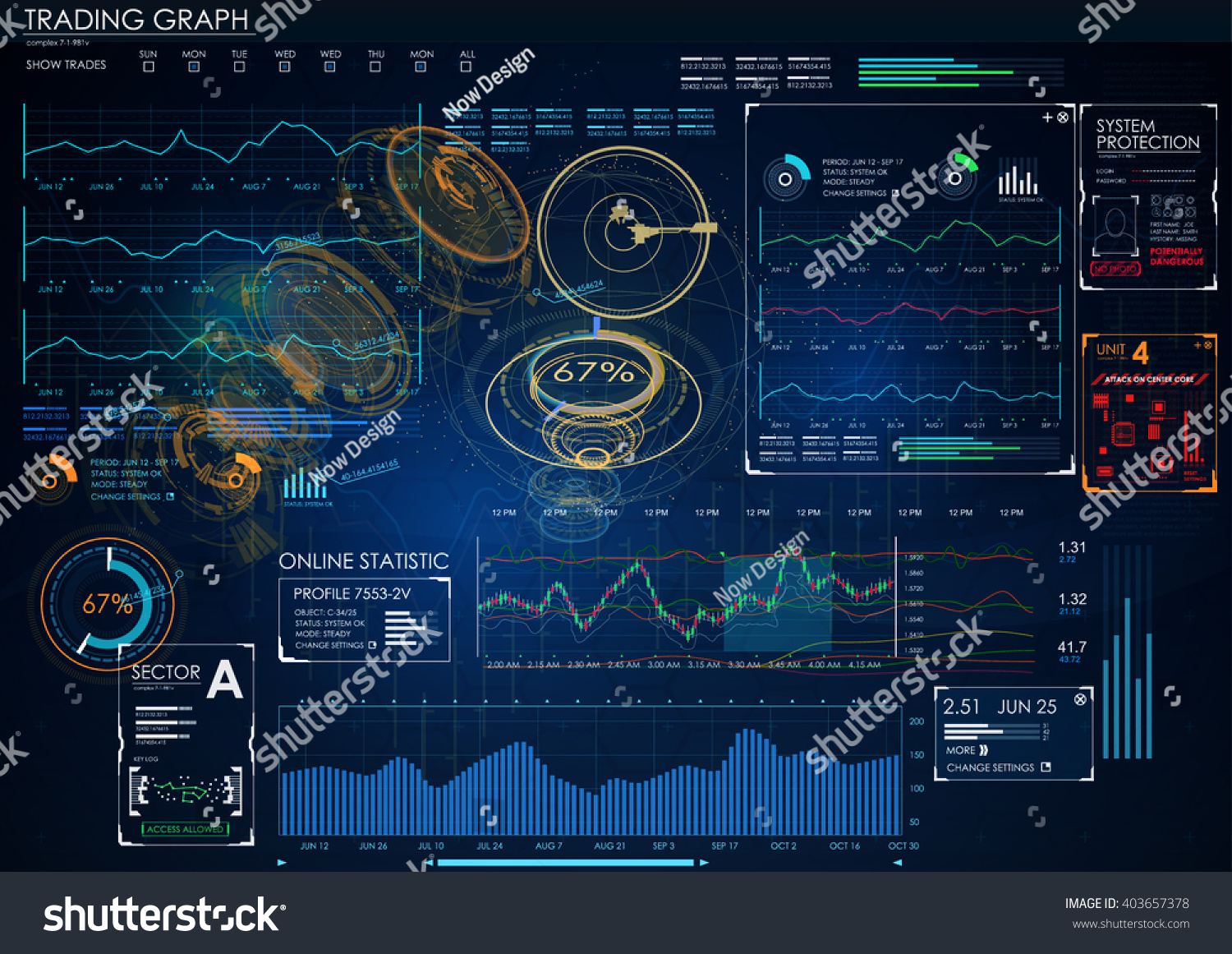 비즈니스 앱용 Hud Ui미래 사용자 인터페이스 스톡 벡터로열티 프리 403657378 Shutterstock