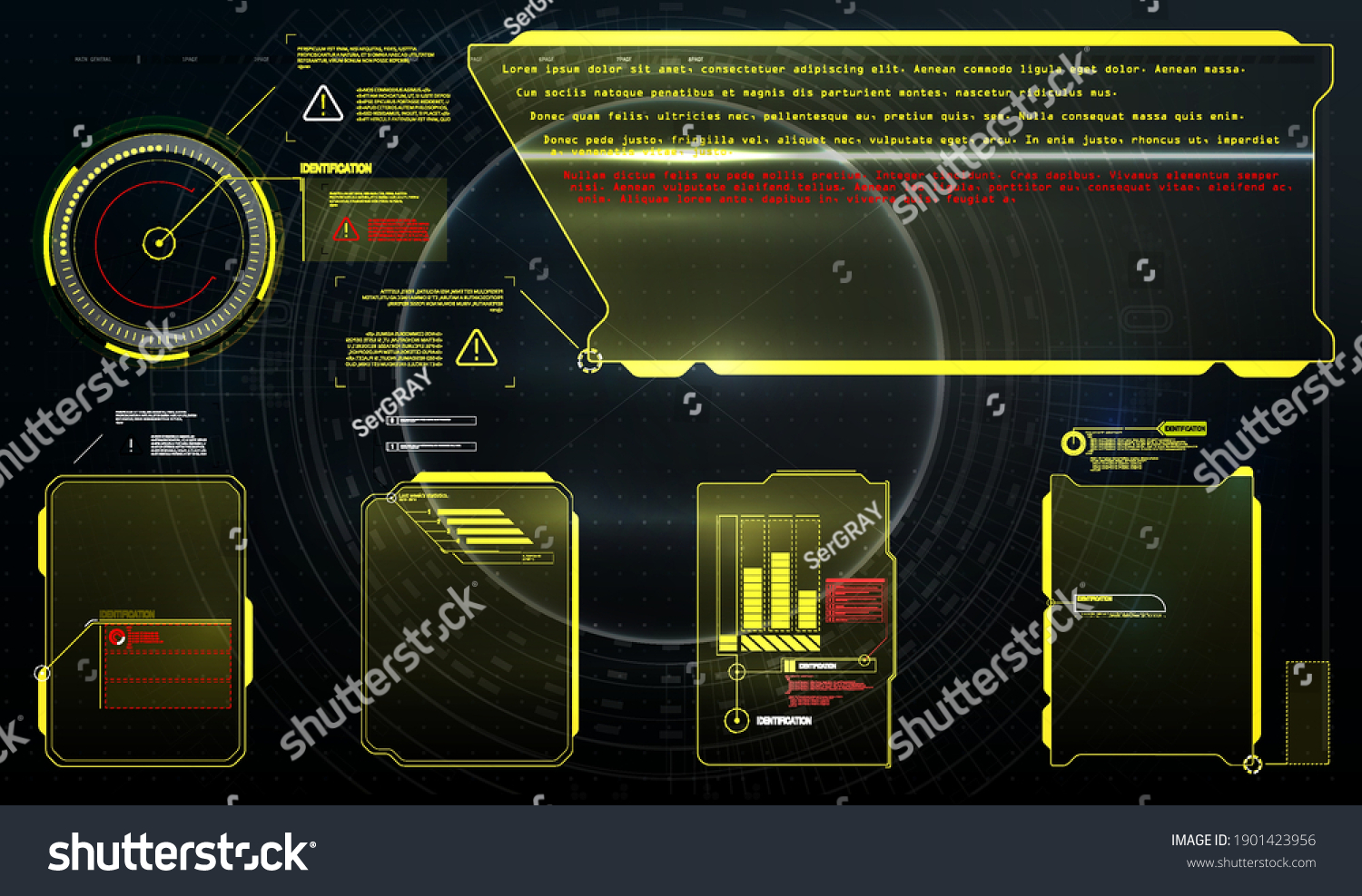 Hud Ui Ux Gui Futuristic User Stock Vector (Royalty Free) 1901423956 ...