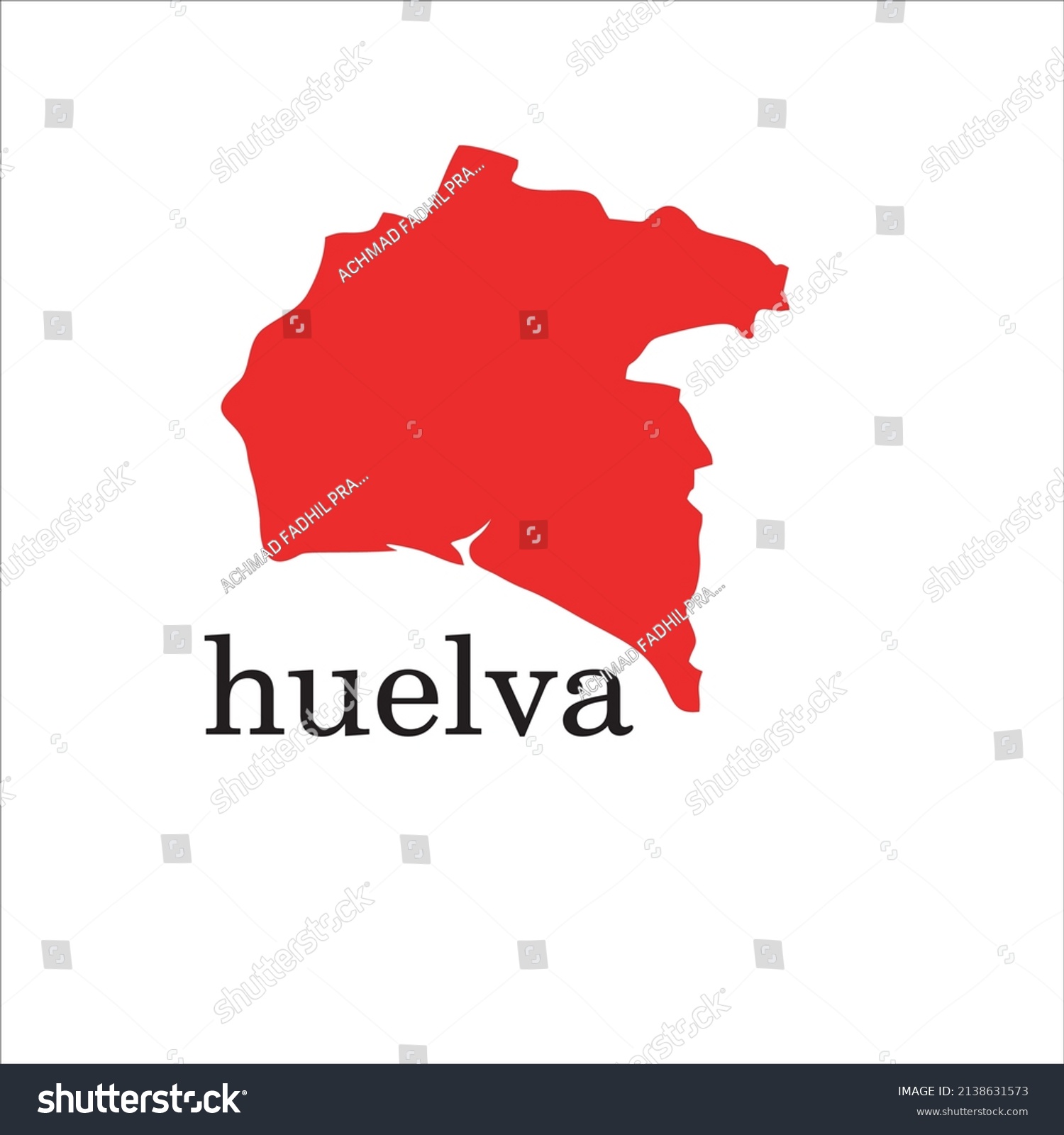 Huelva Map On White Background Stock Vector (Royalty Free) 2138631573 ...