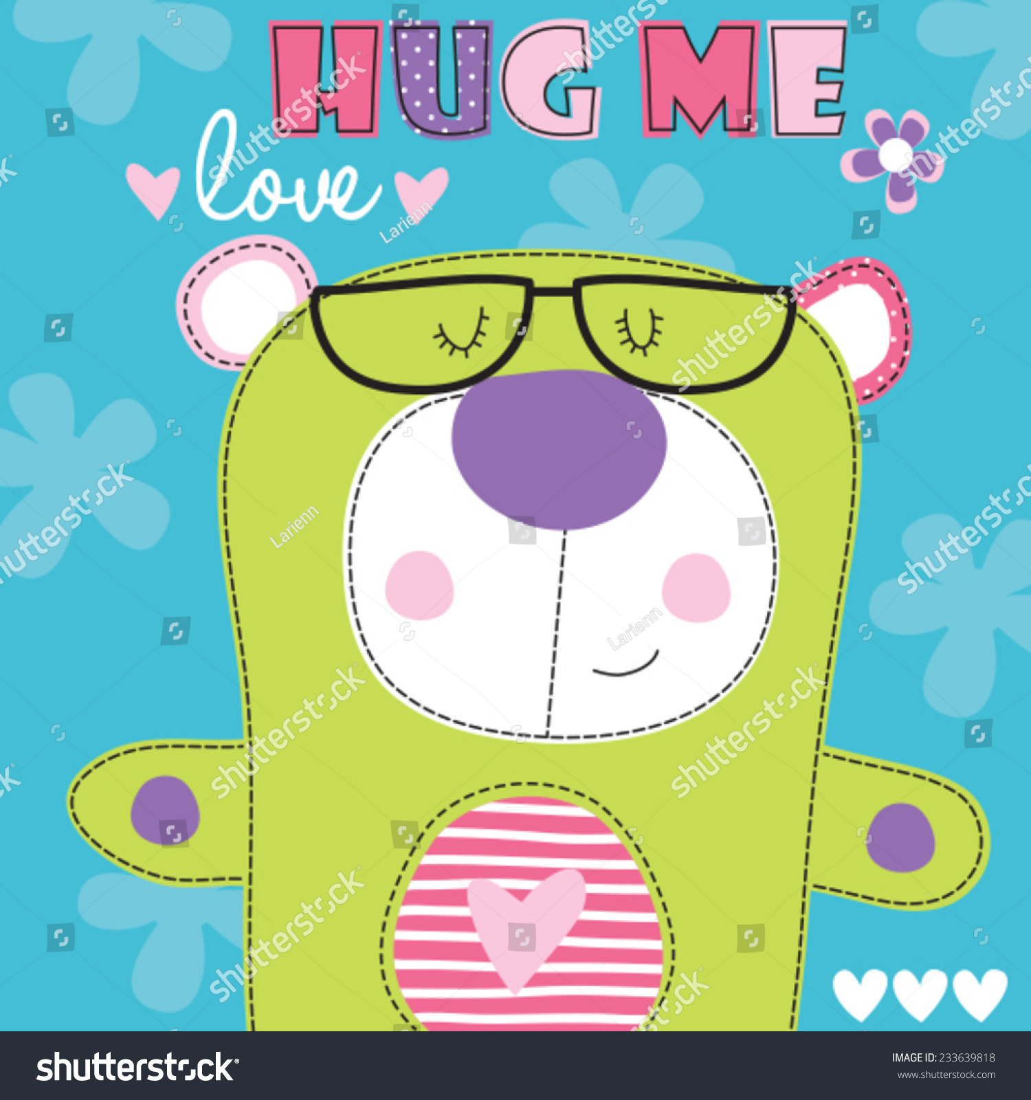 Hug Me Teddy Bear Vector Illustration Stock Vector (Royalty Free ...