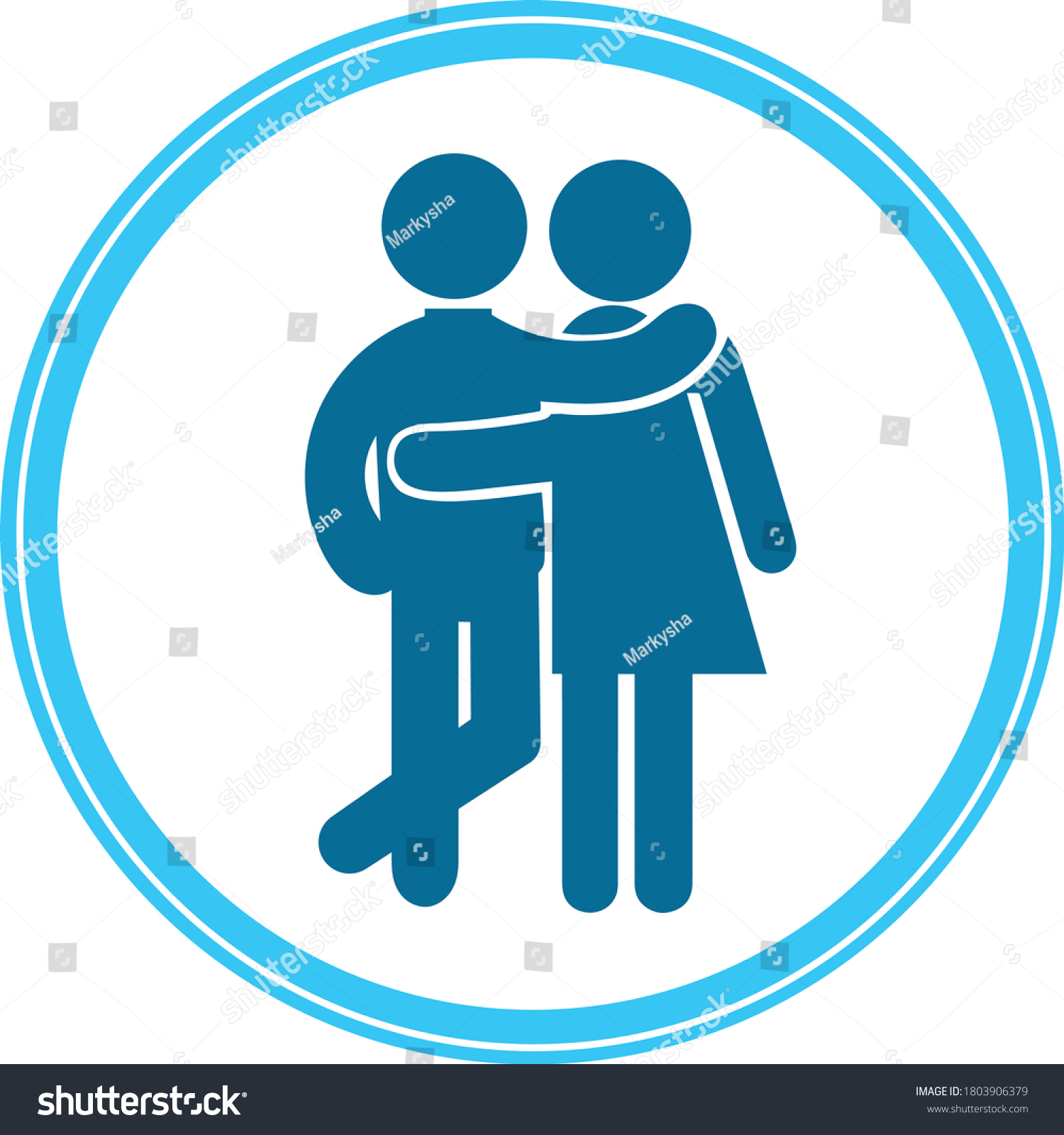 Hugging Couple People Vector Icon Stock Vector (Royalty Free ...