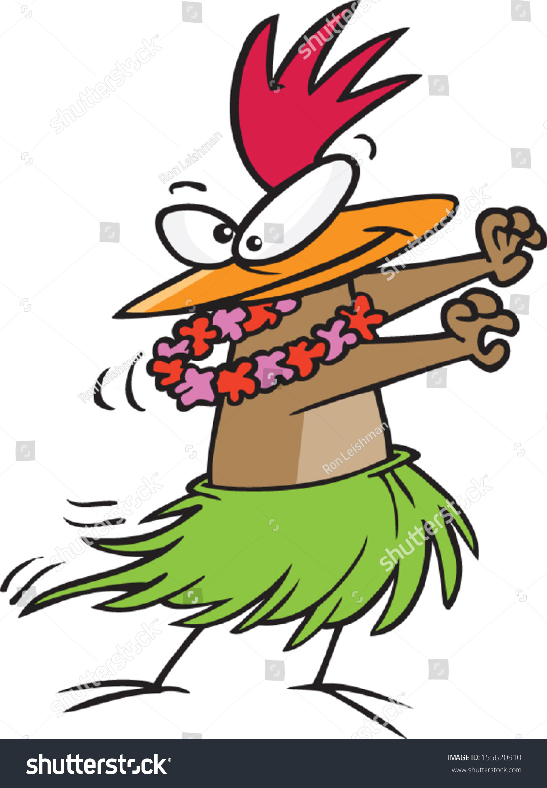 Hula Dancing Cartoon Chicken: vetor stock (livre de direitos) 155620910 ...