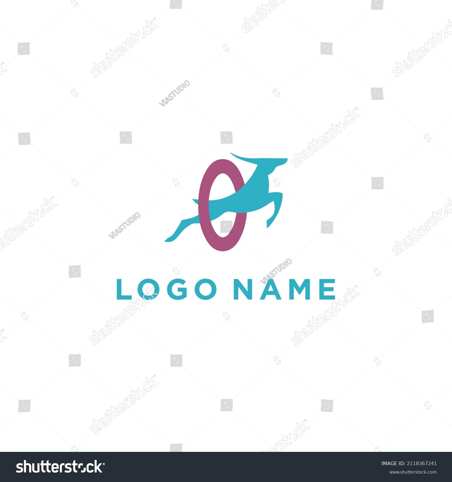 Hula Hoop Deer Vector Antelope Logo Stock Vector (Royalty Free) 2118367241
