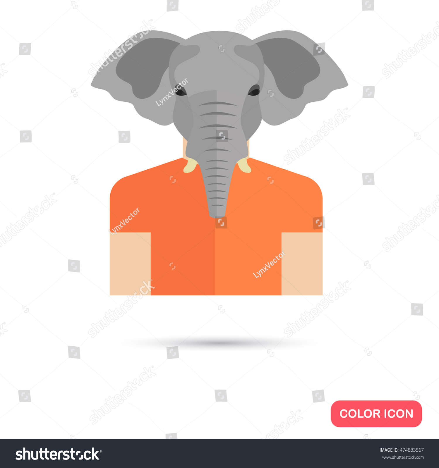 Human Avatar Elephant Head Stock Vector (Royalty Free) 474883567 ...