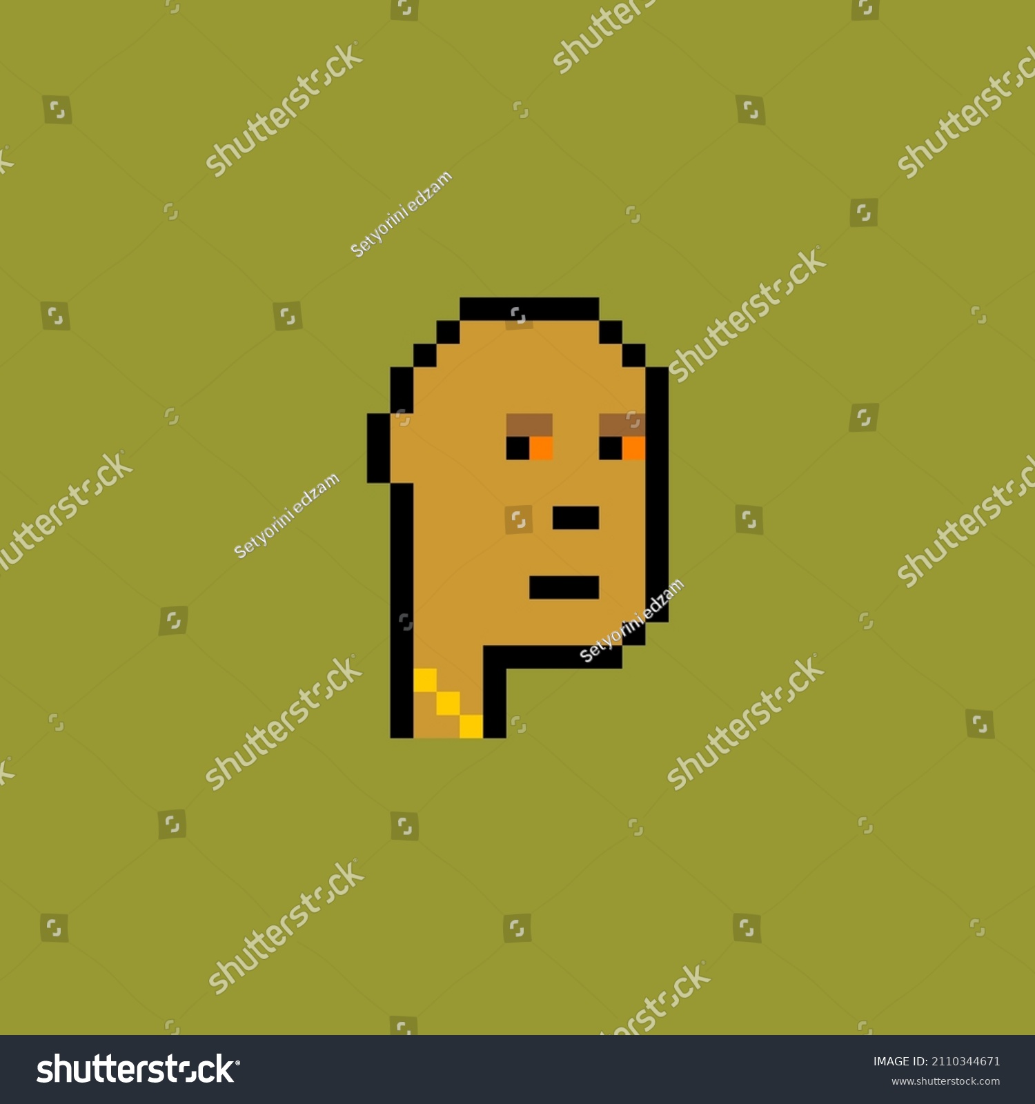 Human Bald Pixel Art Simple Design Stock Vector (Royalty Free ...