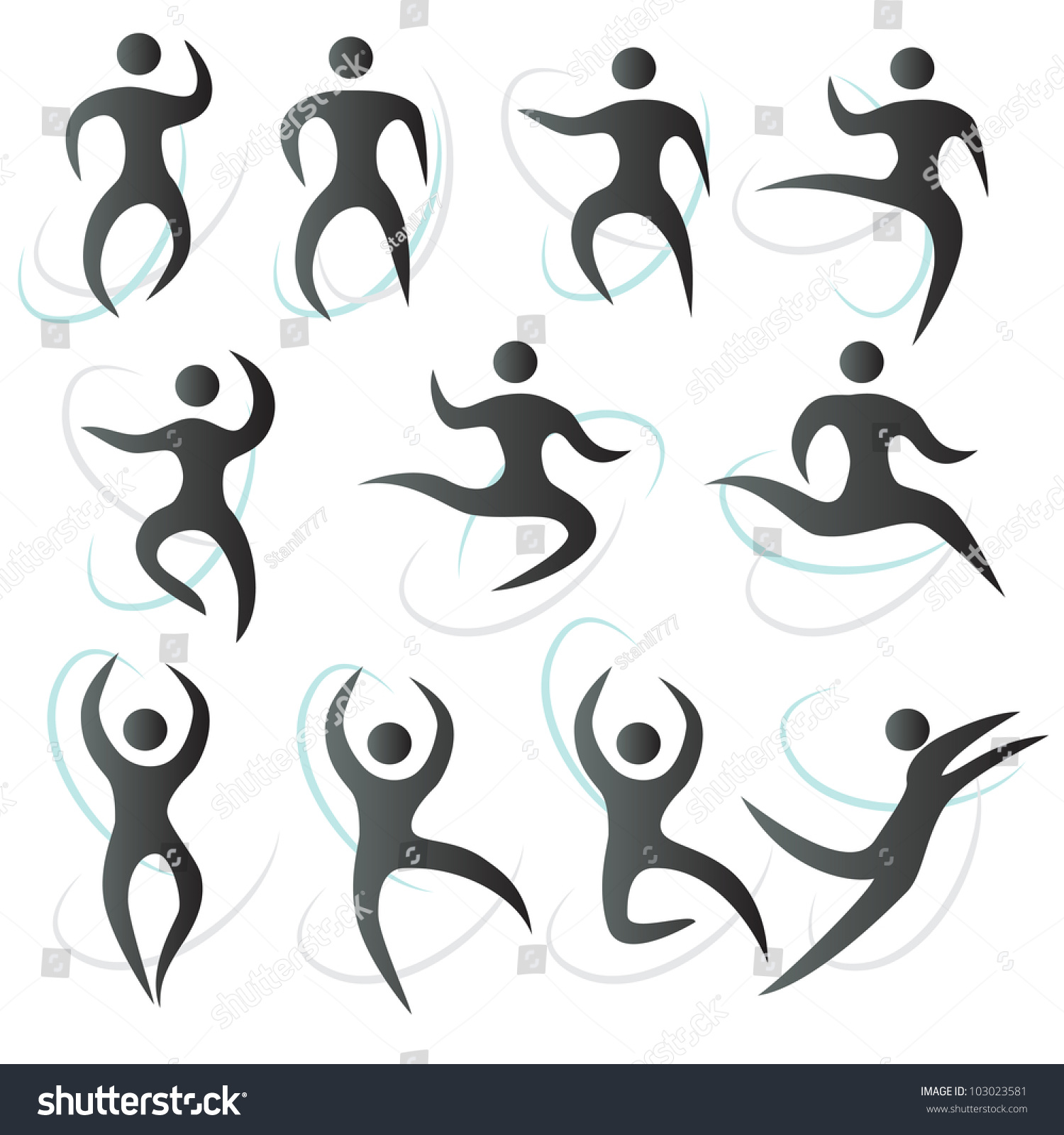 Human Body Different Poses Set: เวกเตอร์สต็อก (ปลอดค่าลิขสิทธิ์ ...