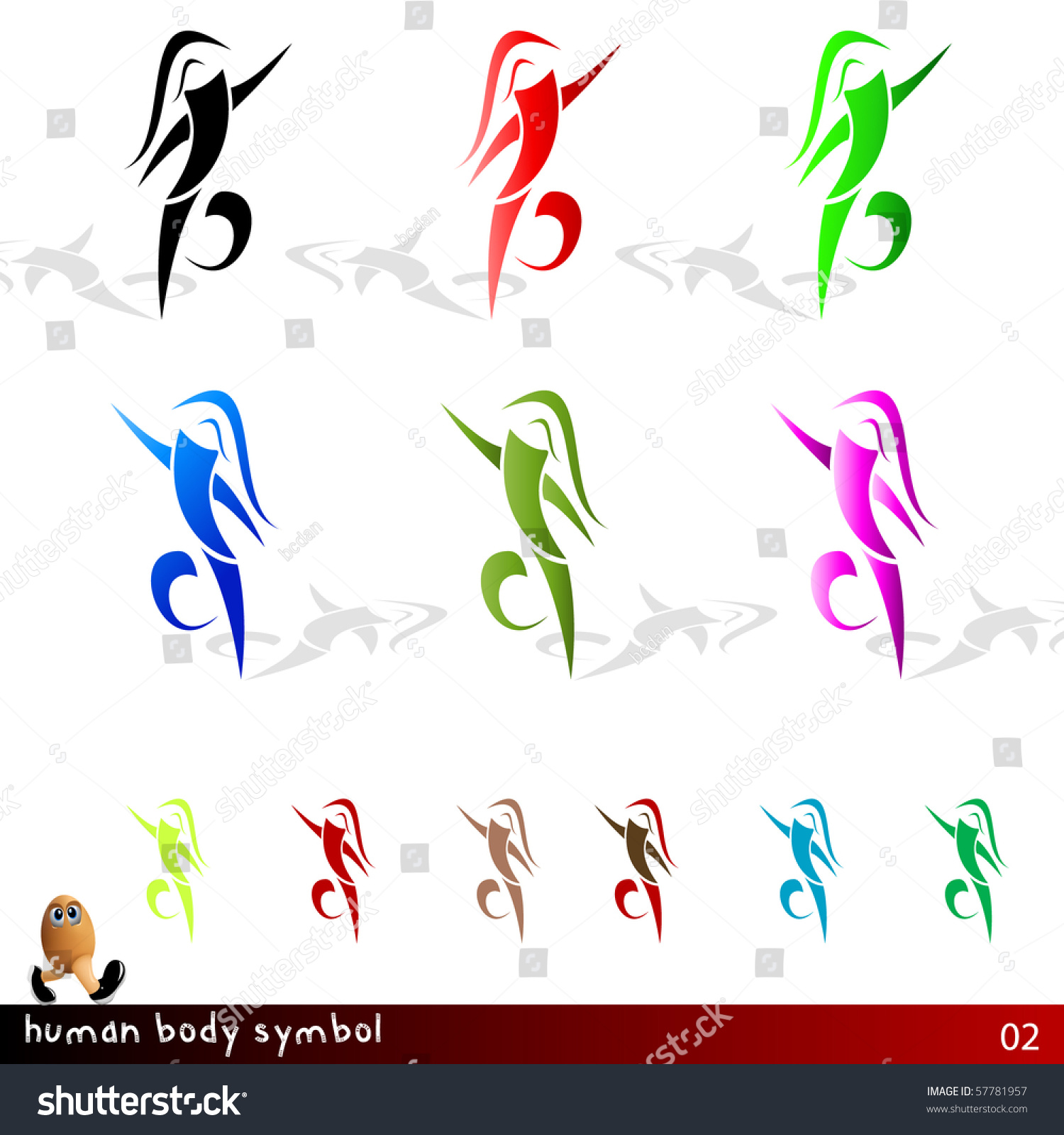 Human Body Symbolsvector: vector de stock (libre de regalías) 57781957