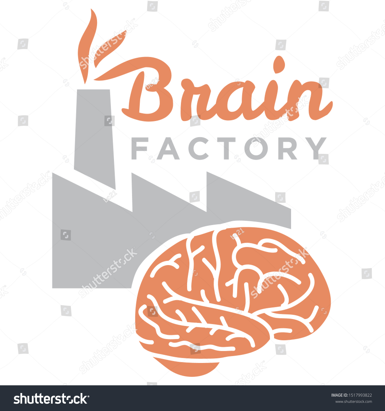 Human Brain Factory Vector Logo Template Stock Vector (Royalty Free ...