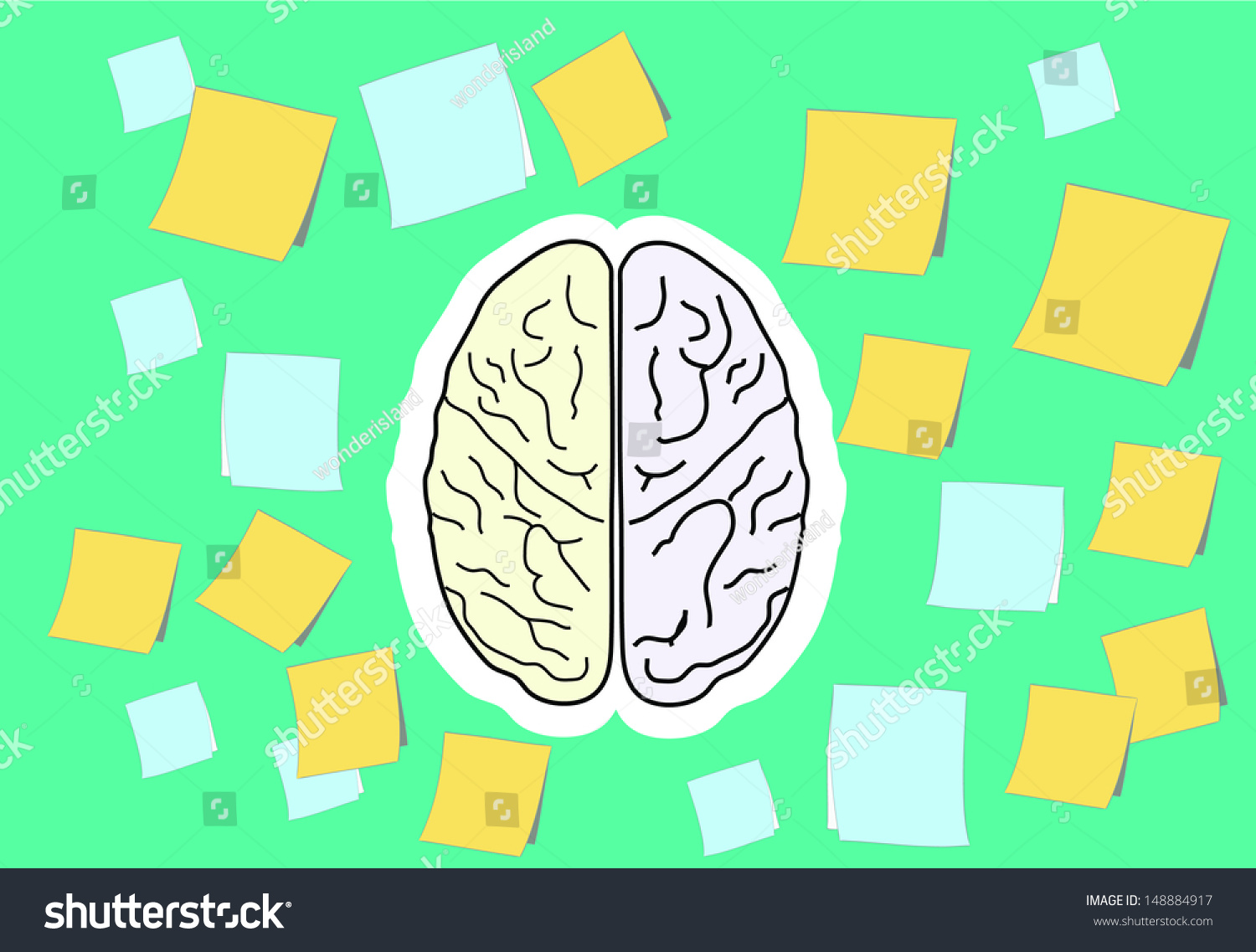 Human Brain Notepaper Stock Vector (Royalty Free) 148884917