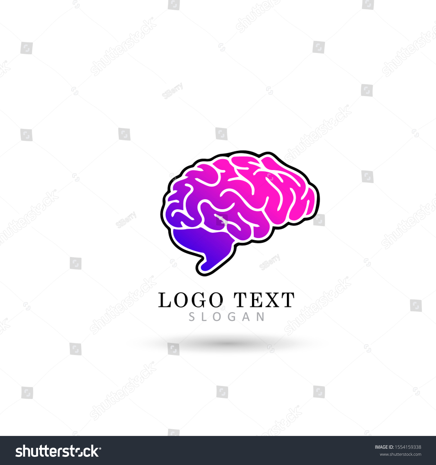 Human Brain Creative Mind Logo Symbol Stock Vector (Royalty Free ...